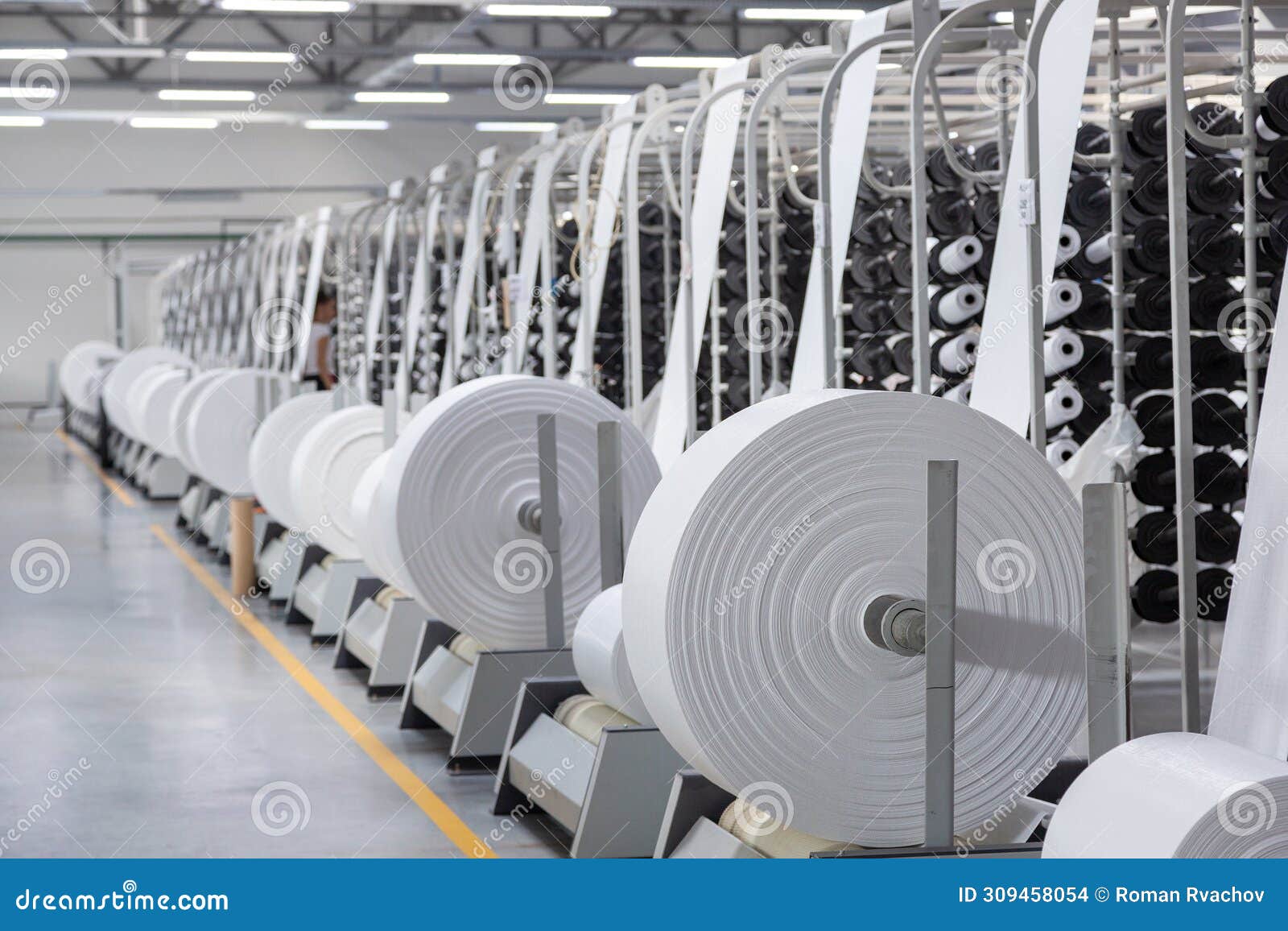 Interior of a Factory Workshop for the Production of Polypropylene Bags ...