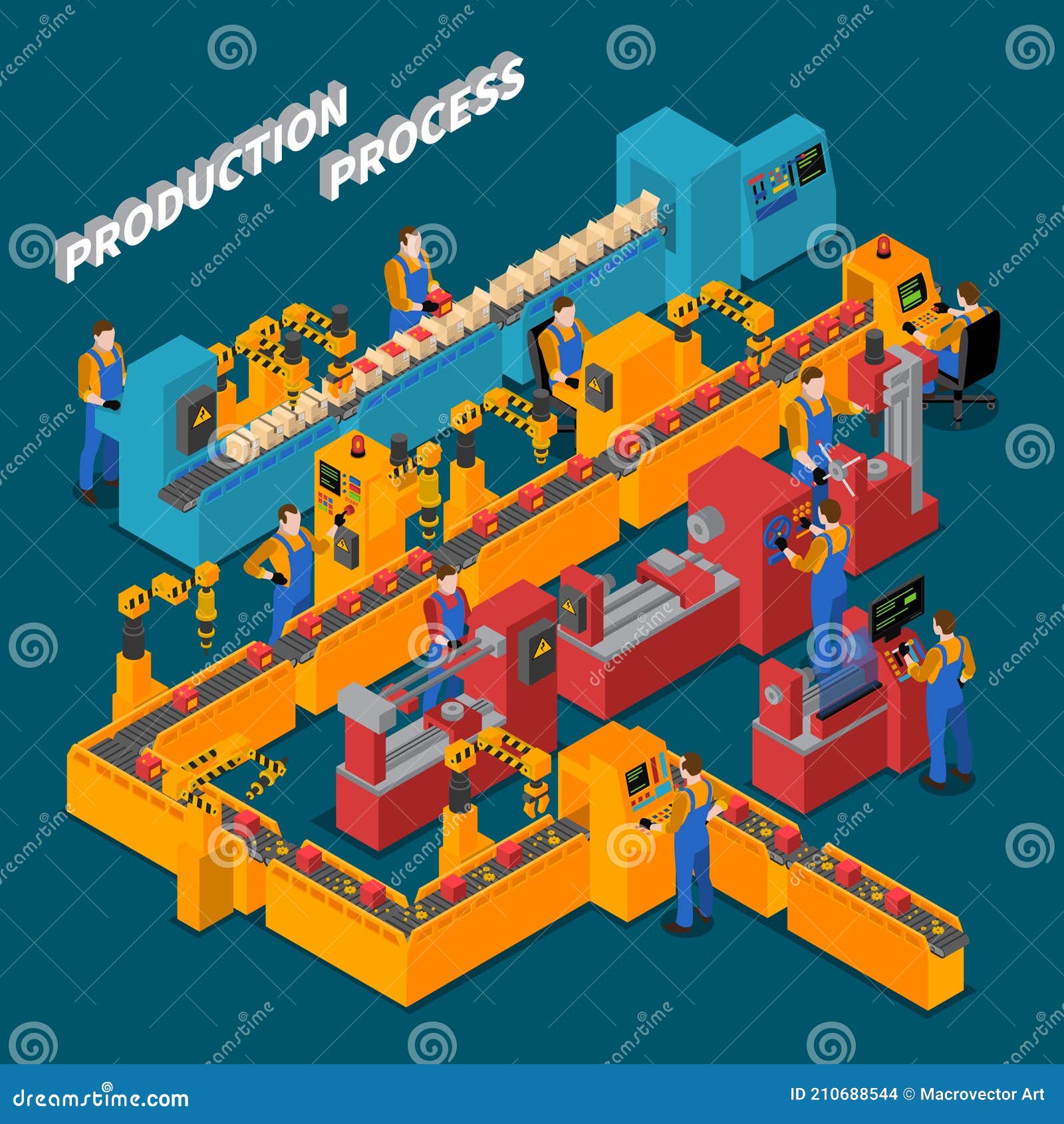 Factory Isometric Composition Stock Vector - Illustration of isometric ...