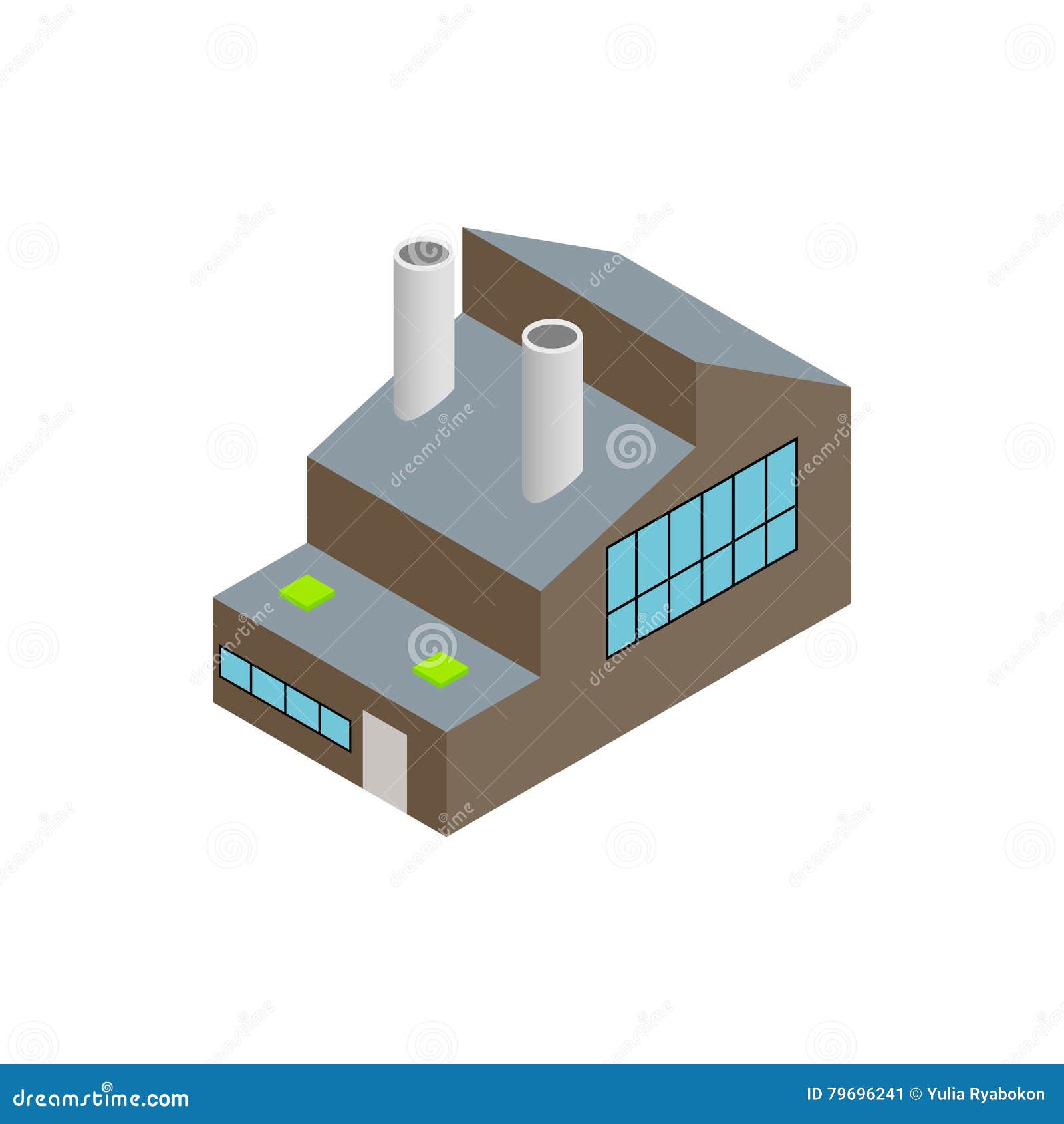 Factory isometric 3d icon stock vector. Illustration of graphic - 79696241