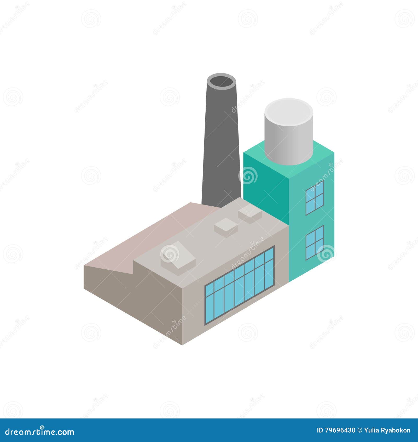 Factory isometric 3d icon stock vector. Illustration of industry - 79696430