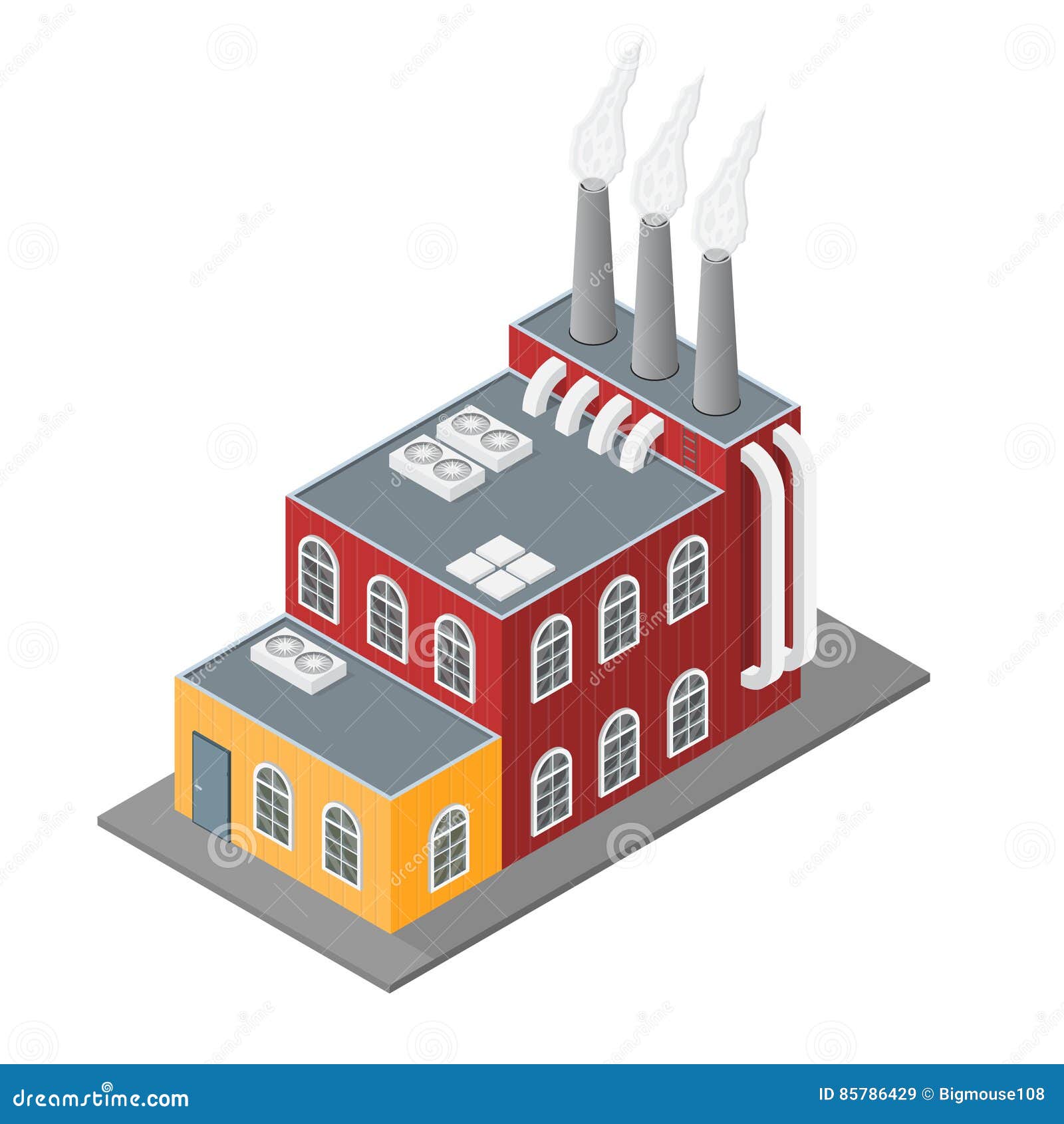 Factory Isometric View. Vector Stock Vector - Illustration of ...