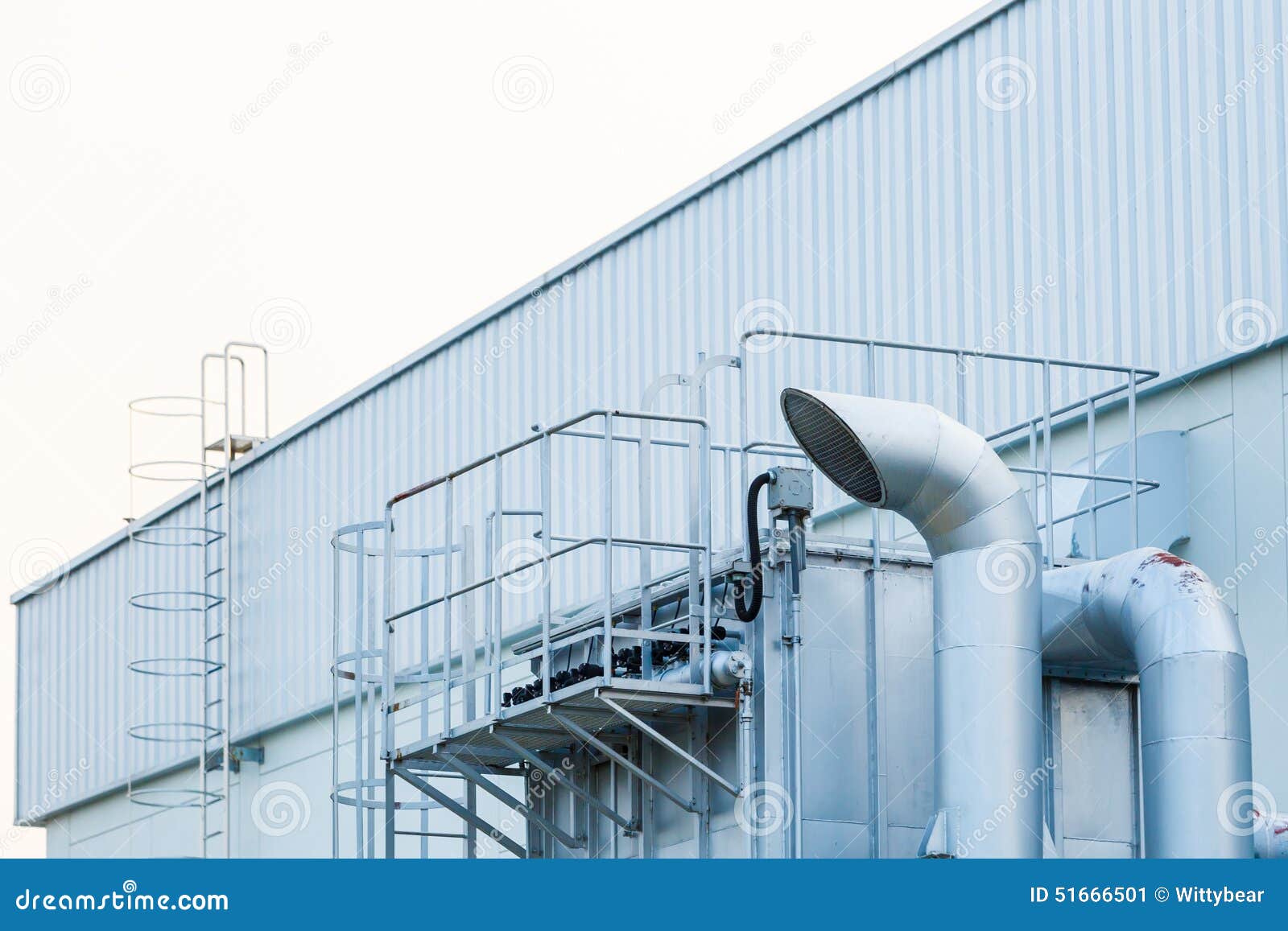 Factory ladder on the roof stock image. Image of fire - 51666501