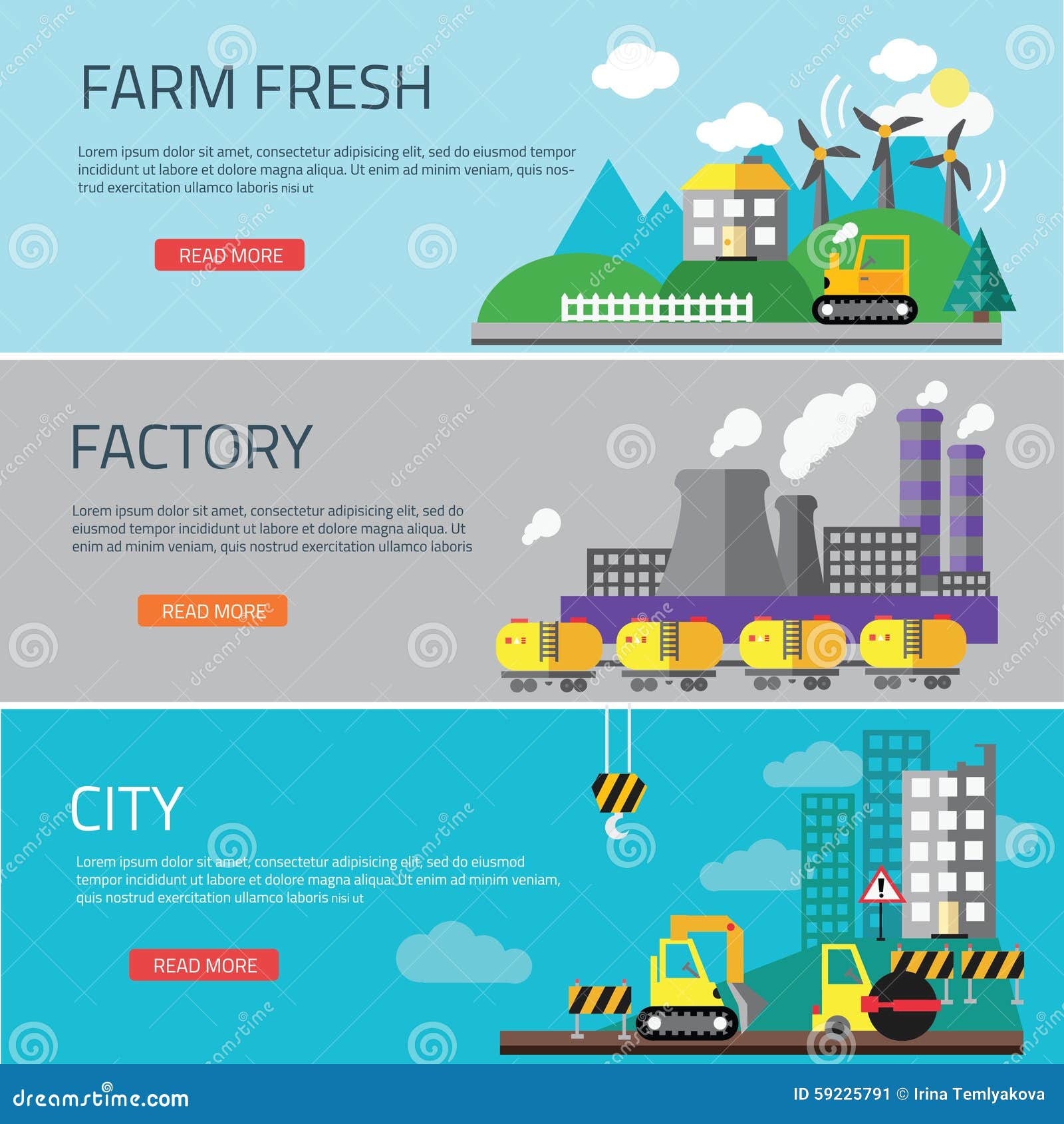 Factory Landscape, Ecology Concept Stock Vector - Illustration of ...