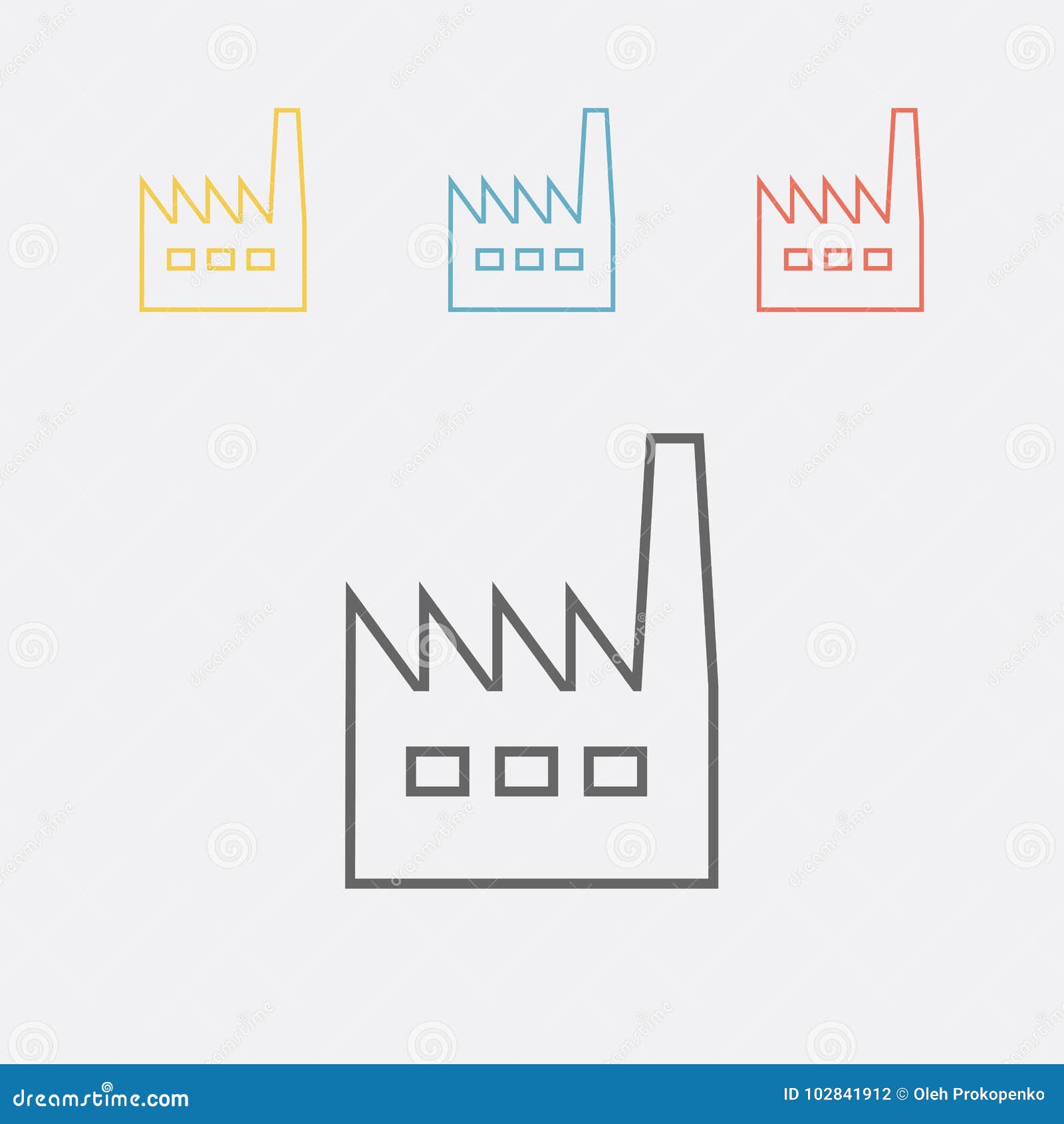 Factory line icon stock vector. Illustration of modern - 102841912