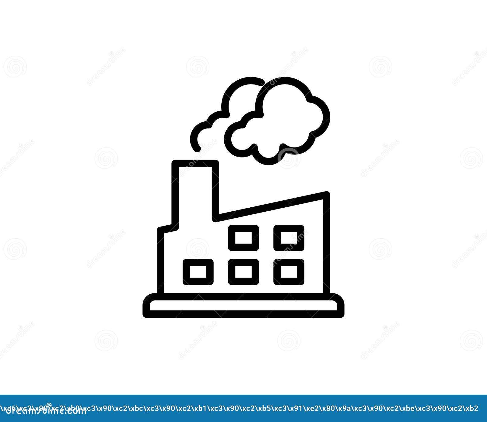 Factory line icon stock vector. Illustration of power - 186928505