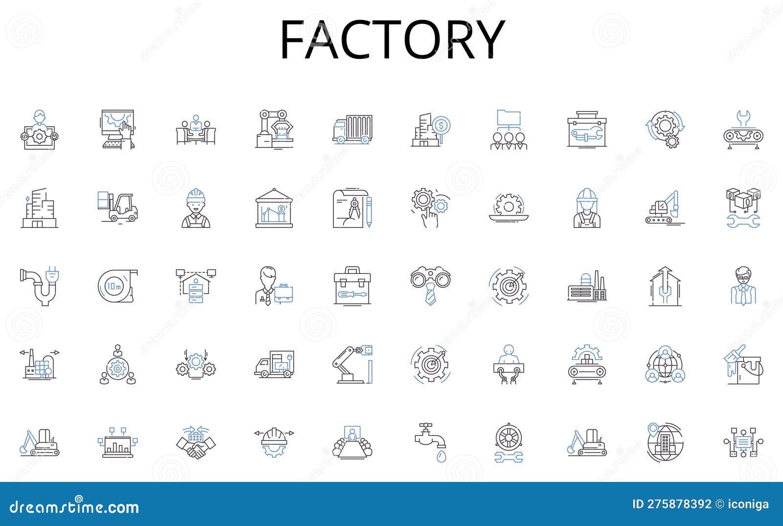 Factory Line Icons Collection. Innovation, Digitization, Automation ...