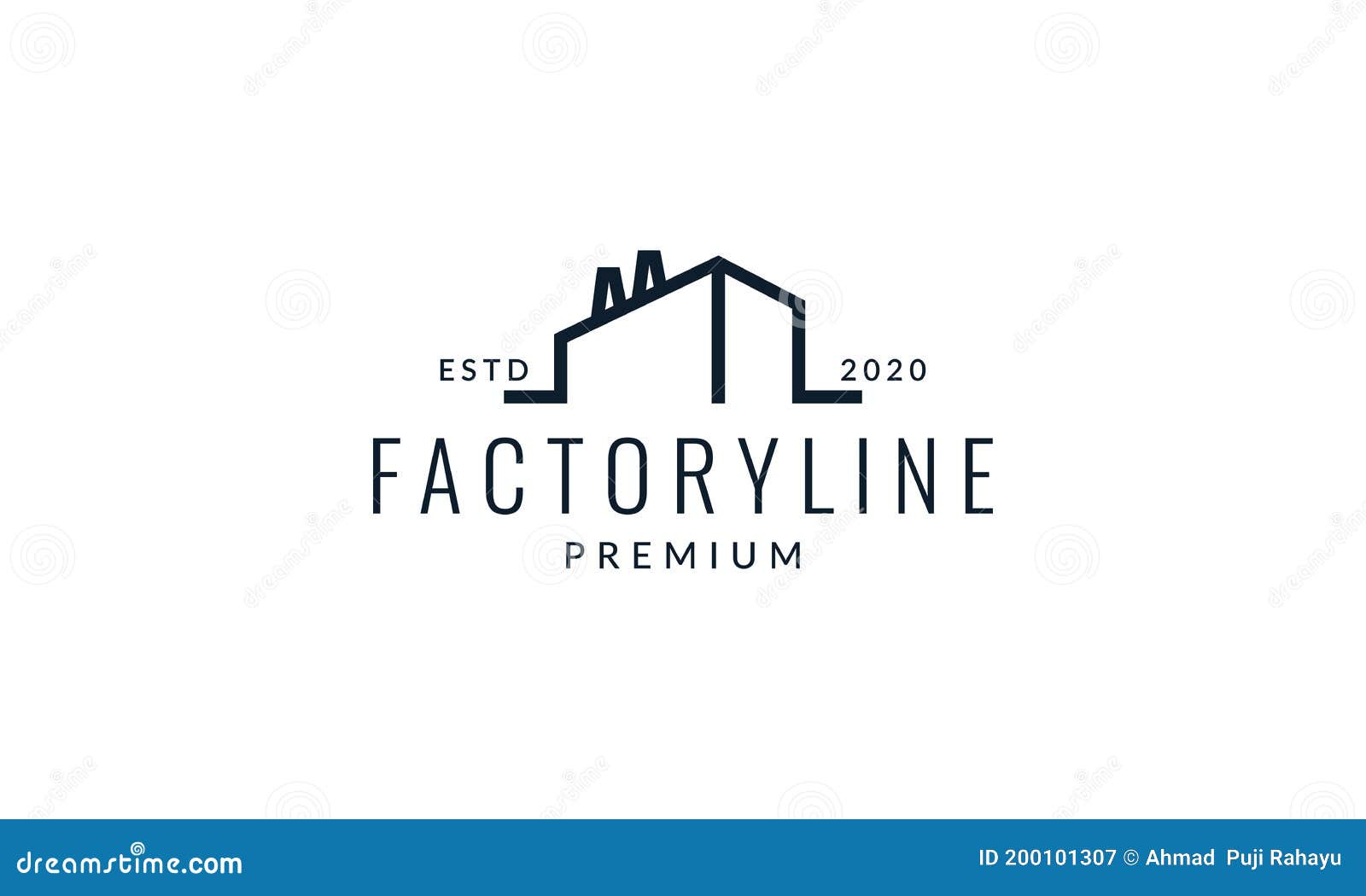 Factory Line Outline Minimalist Logo Vector Icon Illustration Stock ...