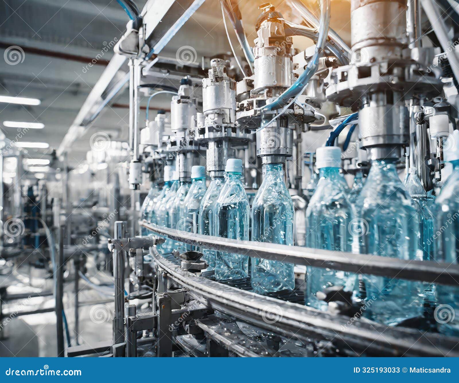 Factory Line For Processing And Bottling Of Pure Spring Water Into ...