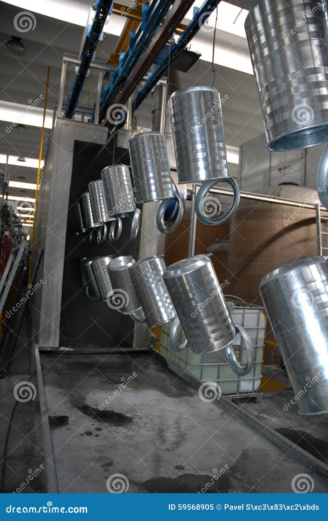 In the Factory - Line with Steel Products Stock Image - Image of ...