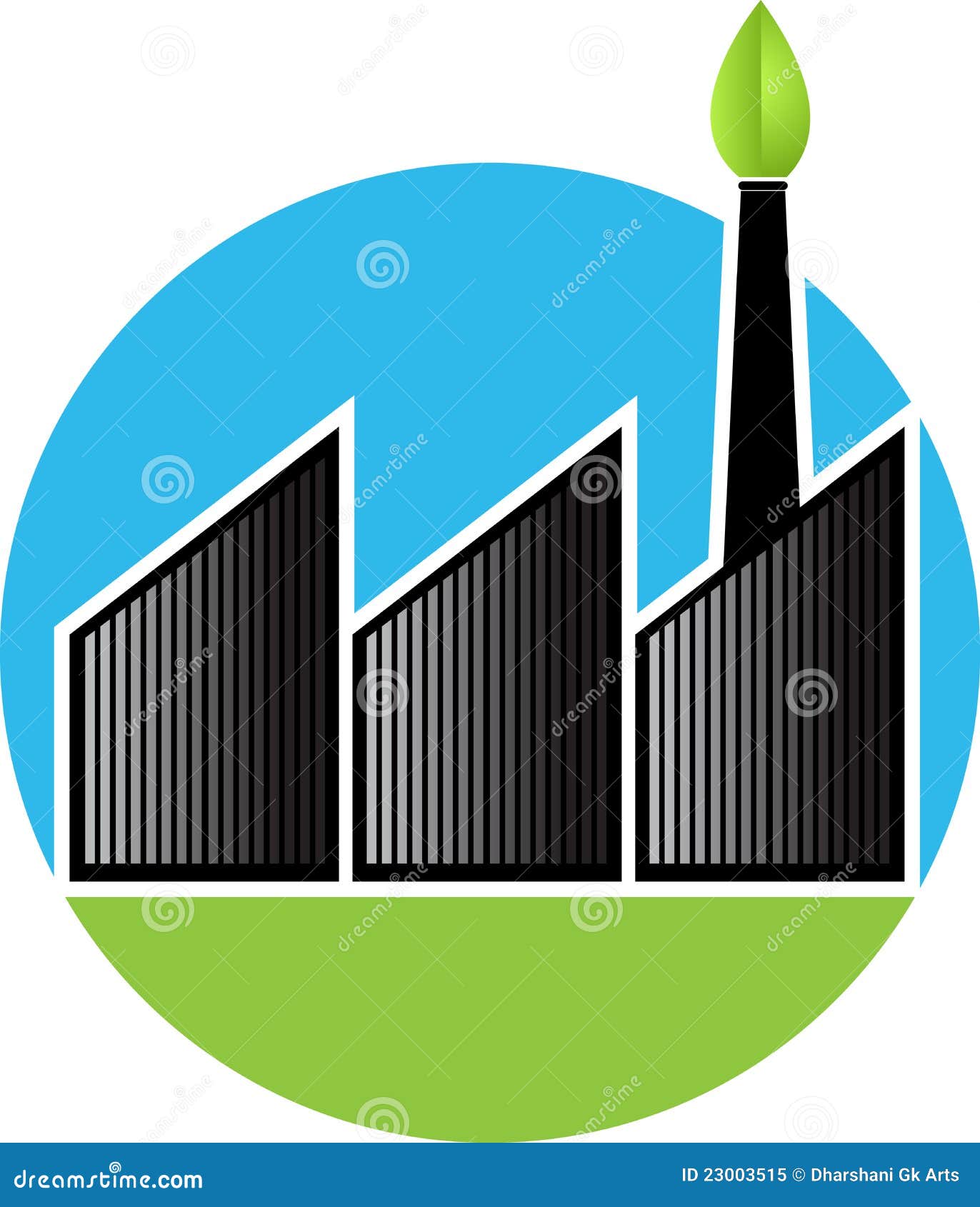 Factory Logo, Leaf Machine Manufacture Symbol, Arrow Process Eco ...