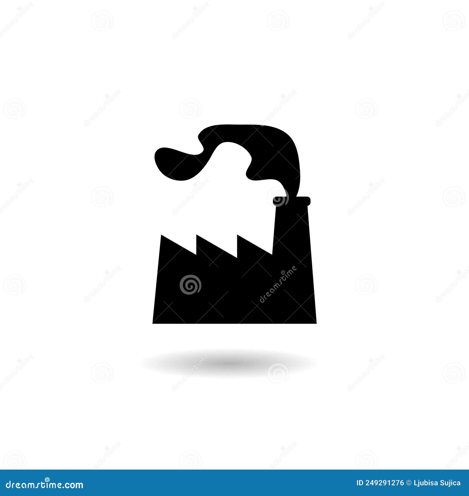Factory Logo Icon with Shadow Stock Vector - Illustration of business ...