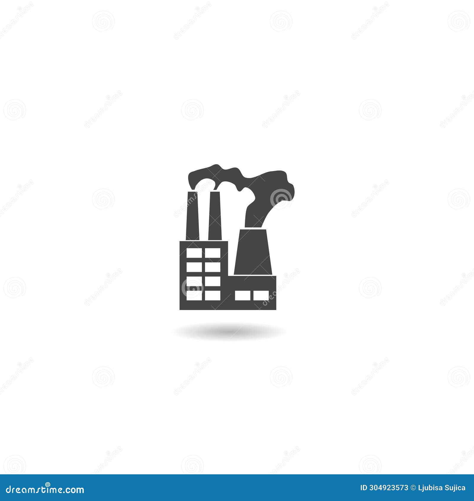 Factory Logo Icon with Shadow Stock Illustration - Illustration of ...