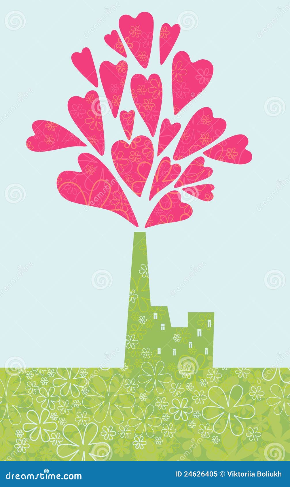Factory of love stock illustration. Illustration of ornamental - 24626405