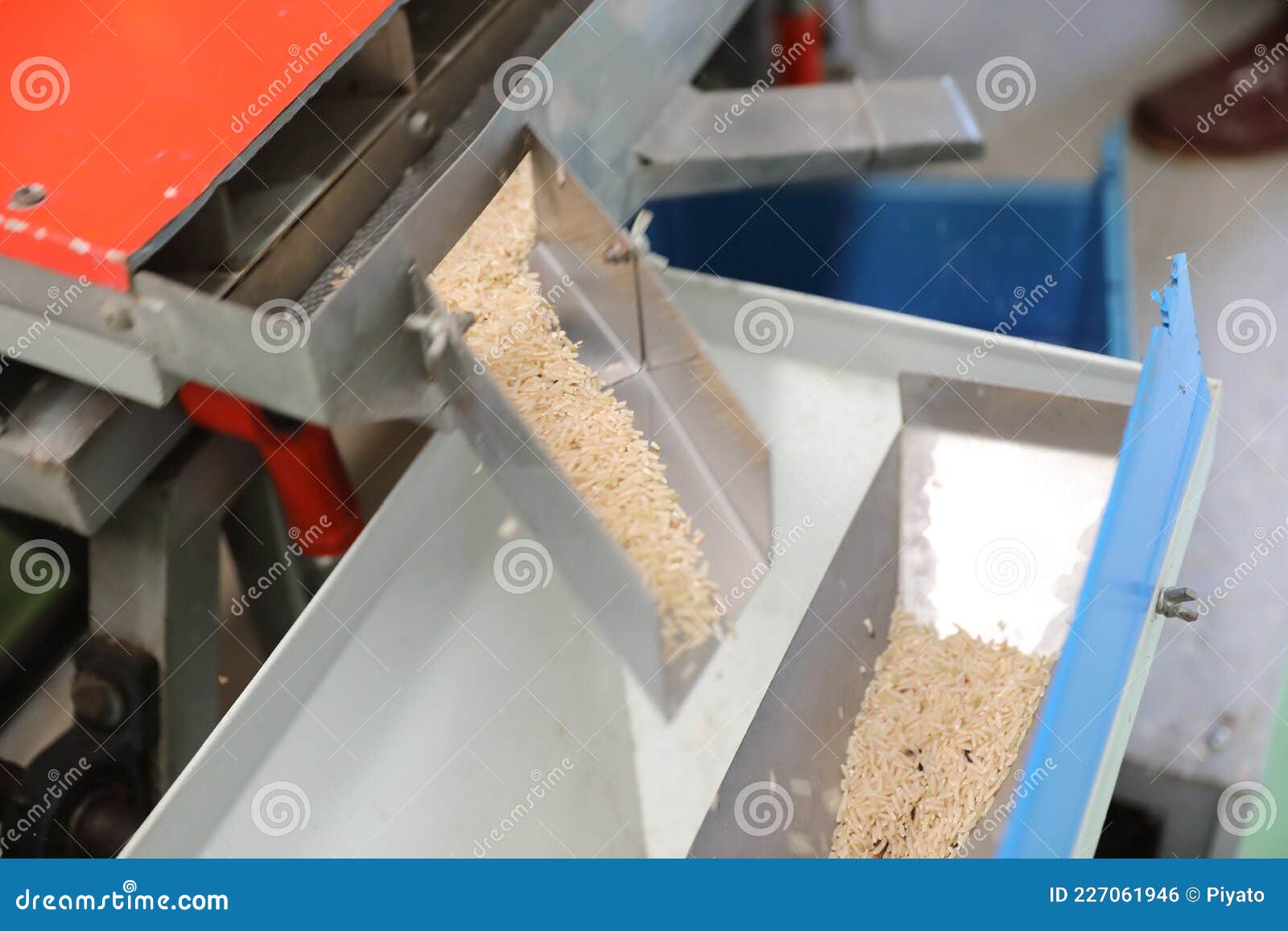 Factory Machine Milling Rice in Close Up Stock Photo - Image of metal ...