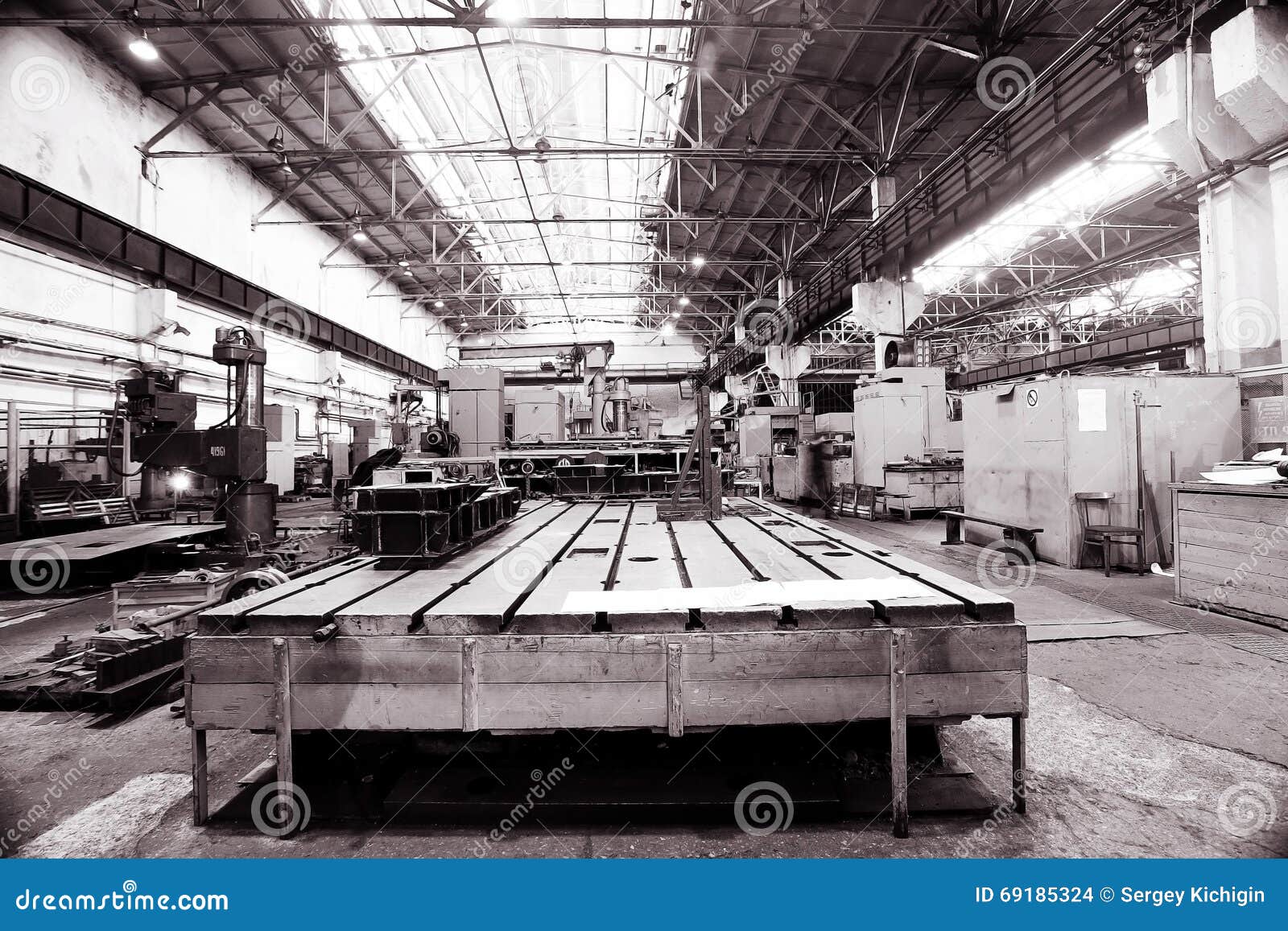 Factory with Machine in Room Stock Photo - Image of iron, machines ...
