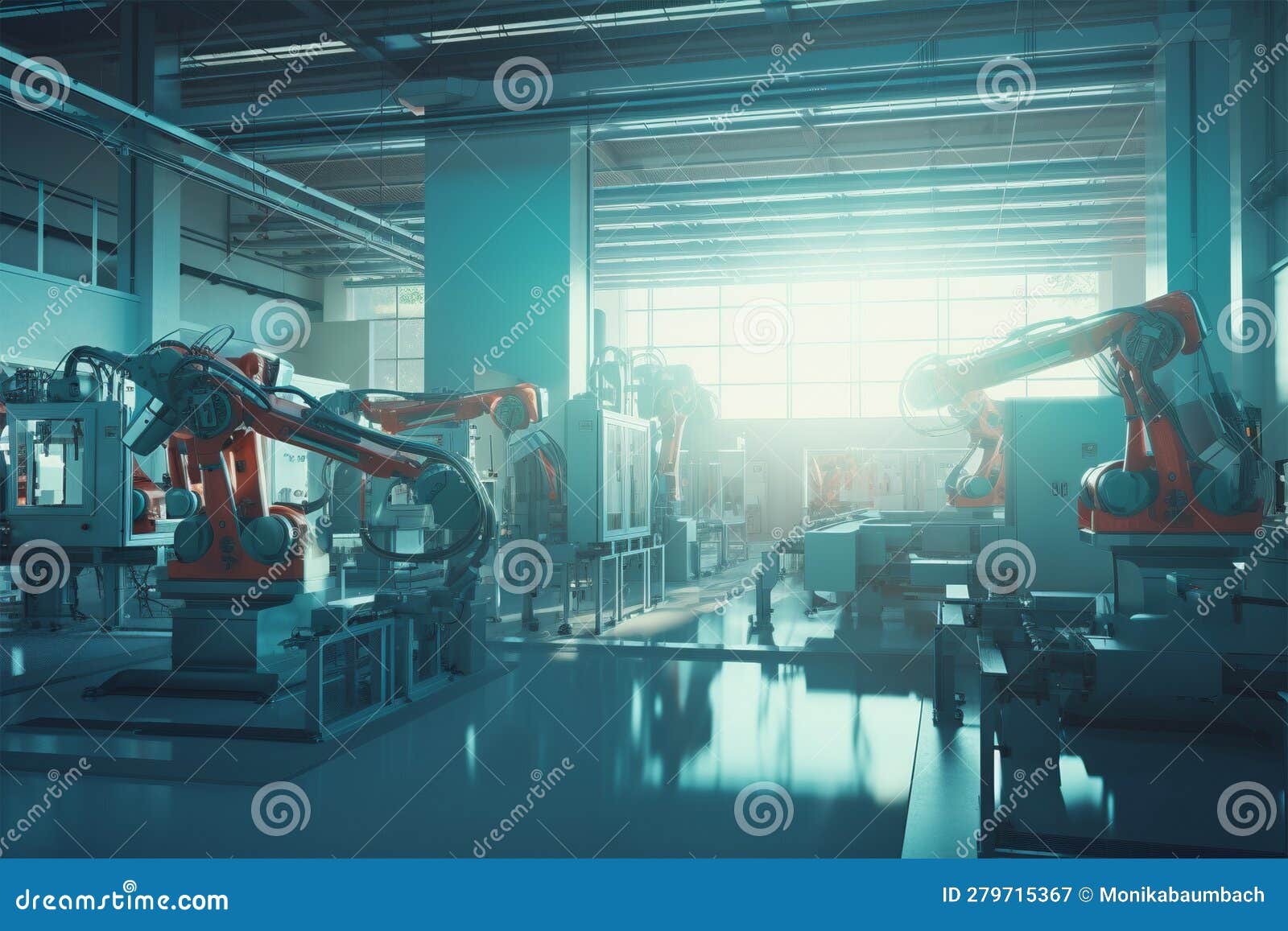 Factory with Machines. Generative AI Stock Illustration - Illustration ...