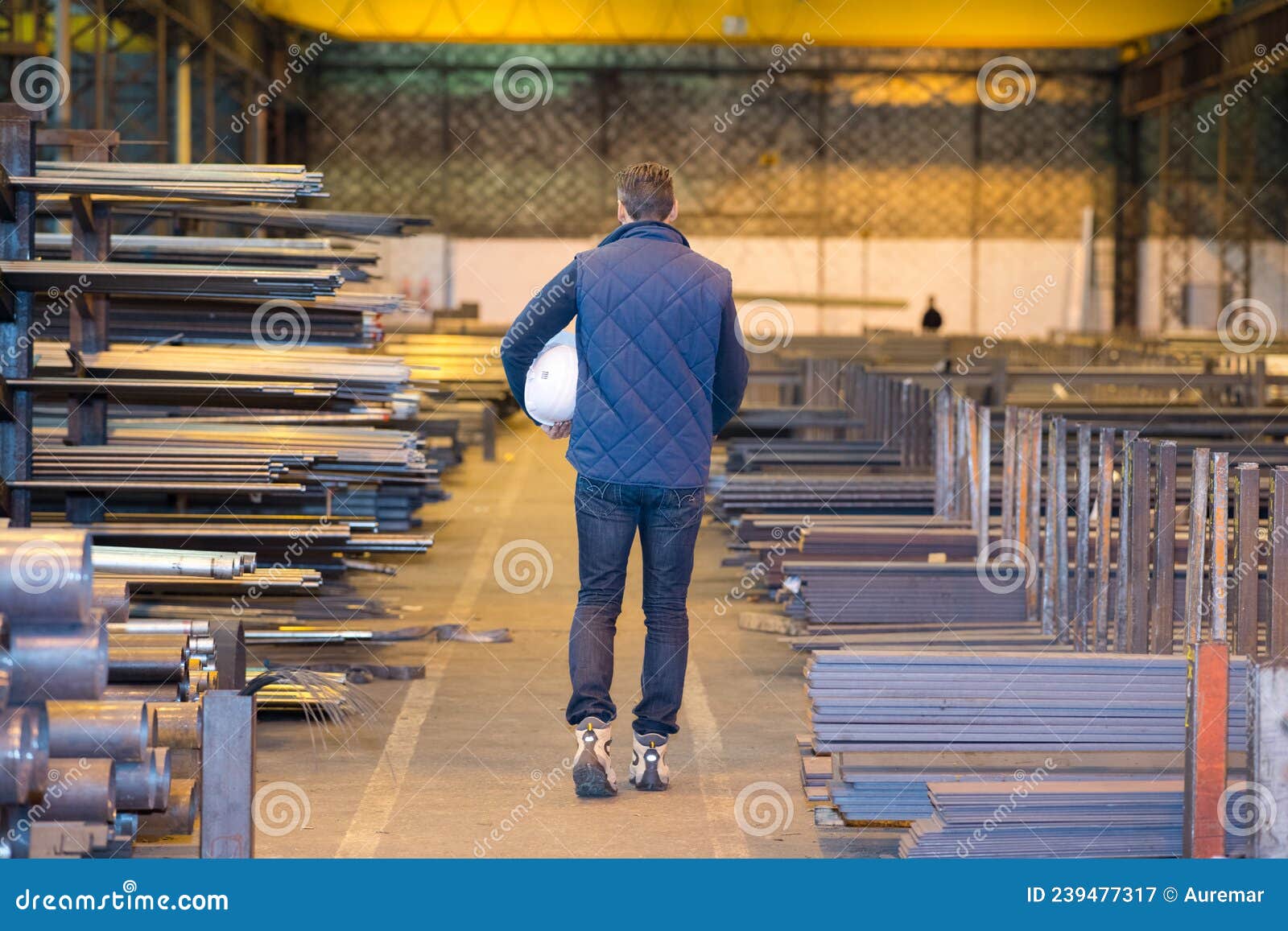 Factory Man Worker Walking in Workshop Stock Image - Image of shop ...