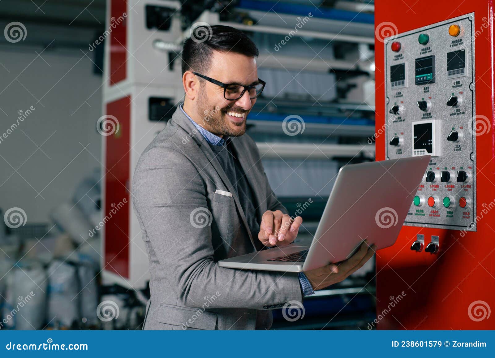 Factory Manager in Inspection of Manufacturing. Man in Industrial ...