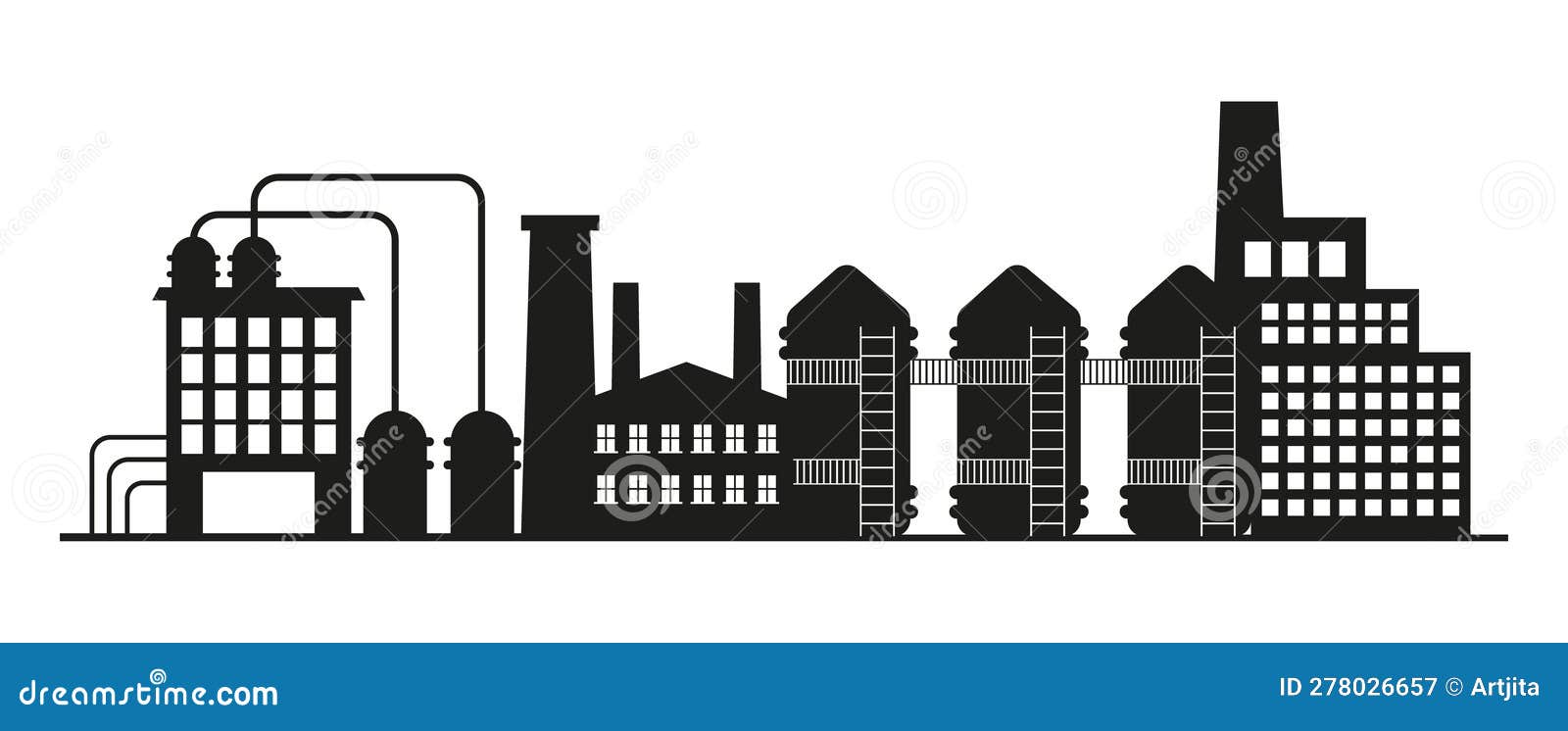 Factory, Manufactury And Plants Vector. Storage, Industrial Premises ...