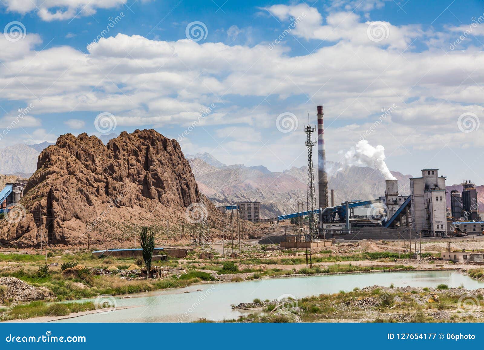 Factory in mountain stock image. Image of mountain, factory - 127654177