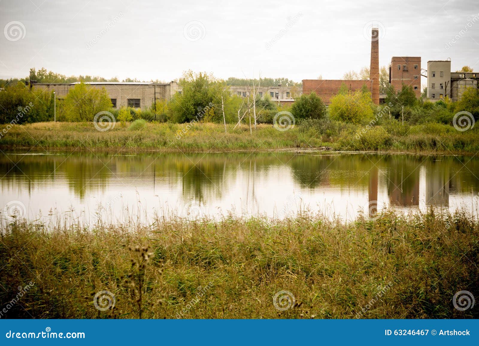 Factory Near Lake stock image. Image of pollution, technology - 63246467