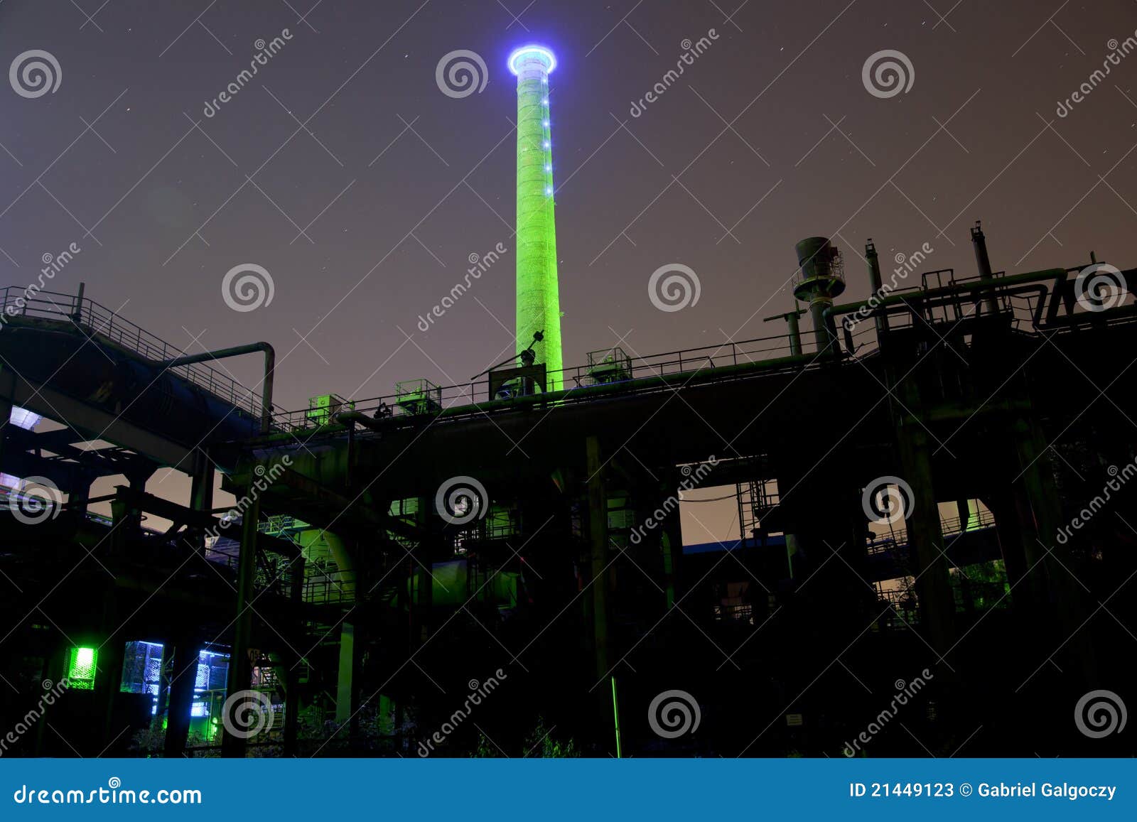 Factory at night stock image. Image of darkness, processing - 21449123