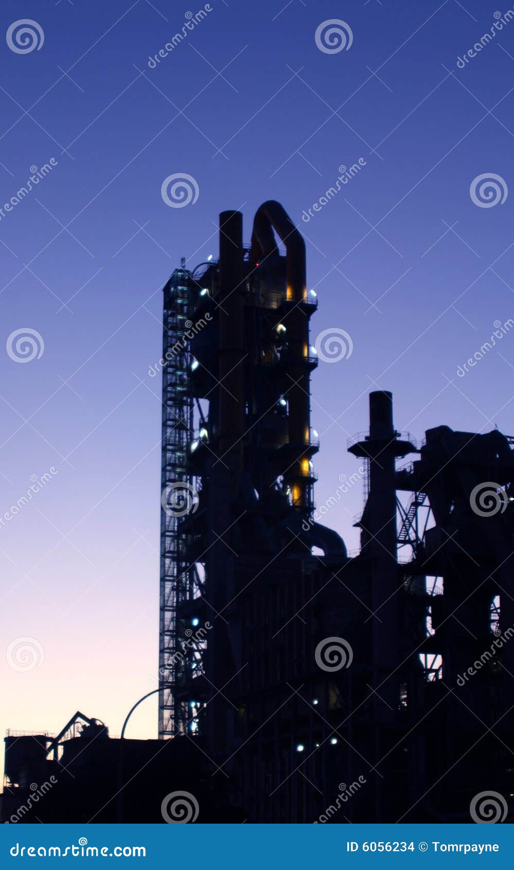 Factory at Night stock photo. Image of industrial, blue - 6056234