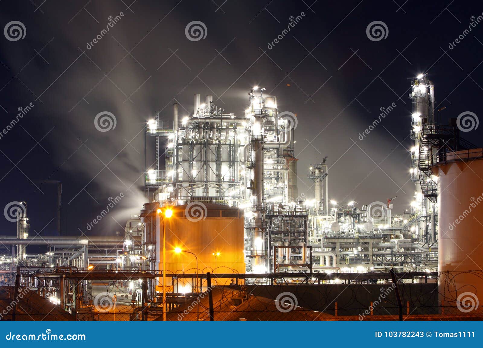 Factory at Night, Oil Industry Stock Image - Image of pollution ...