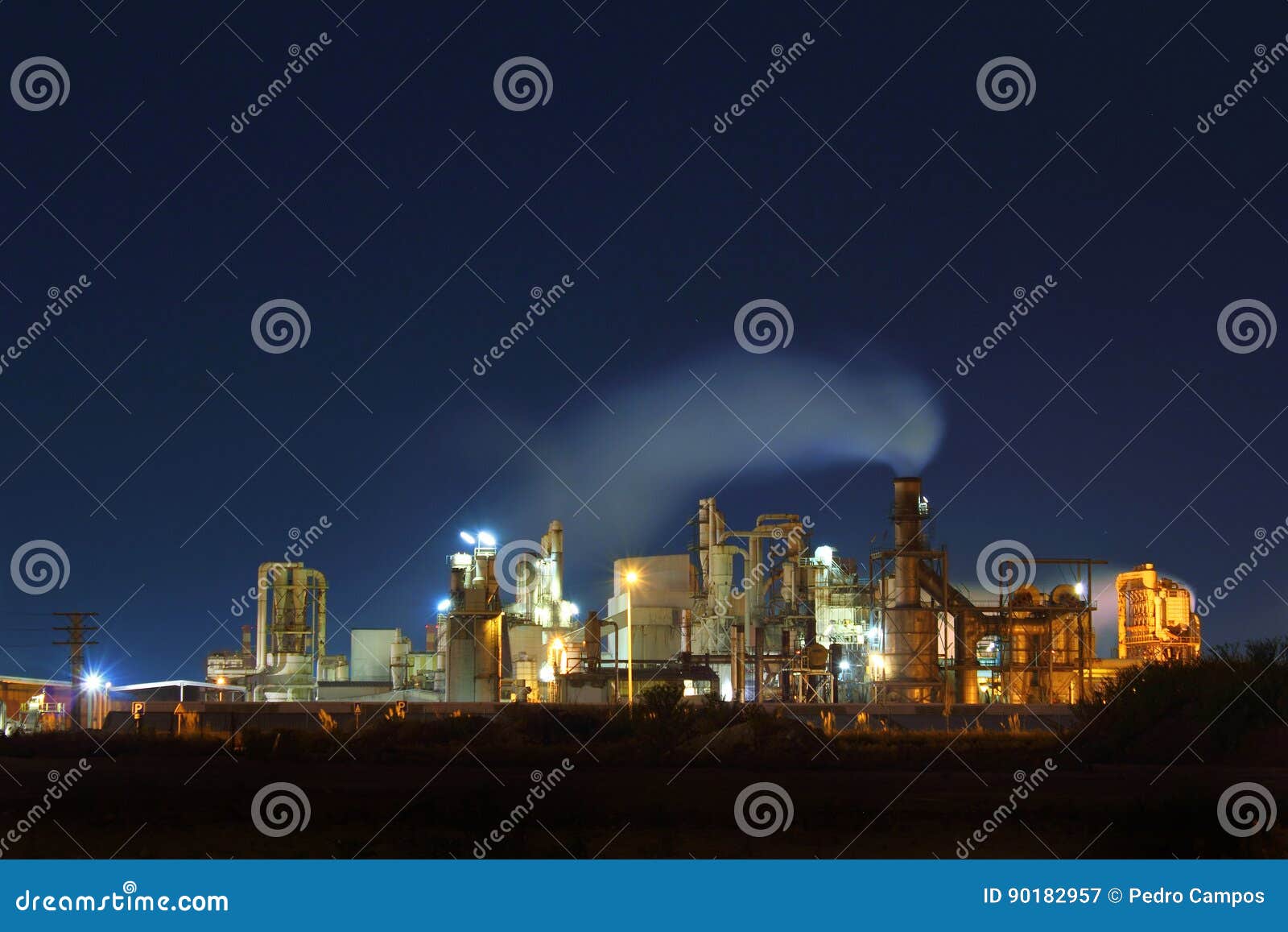 Factory at night stock image. Image of chemical, culture - 90182957