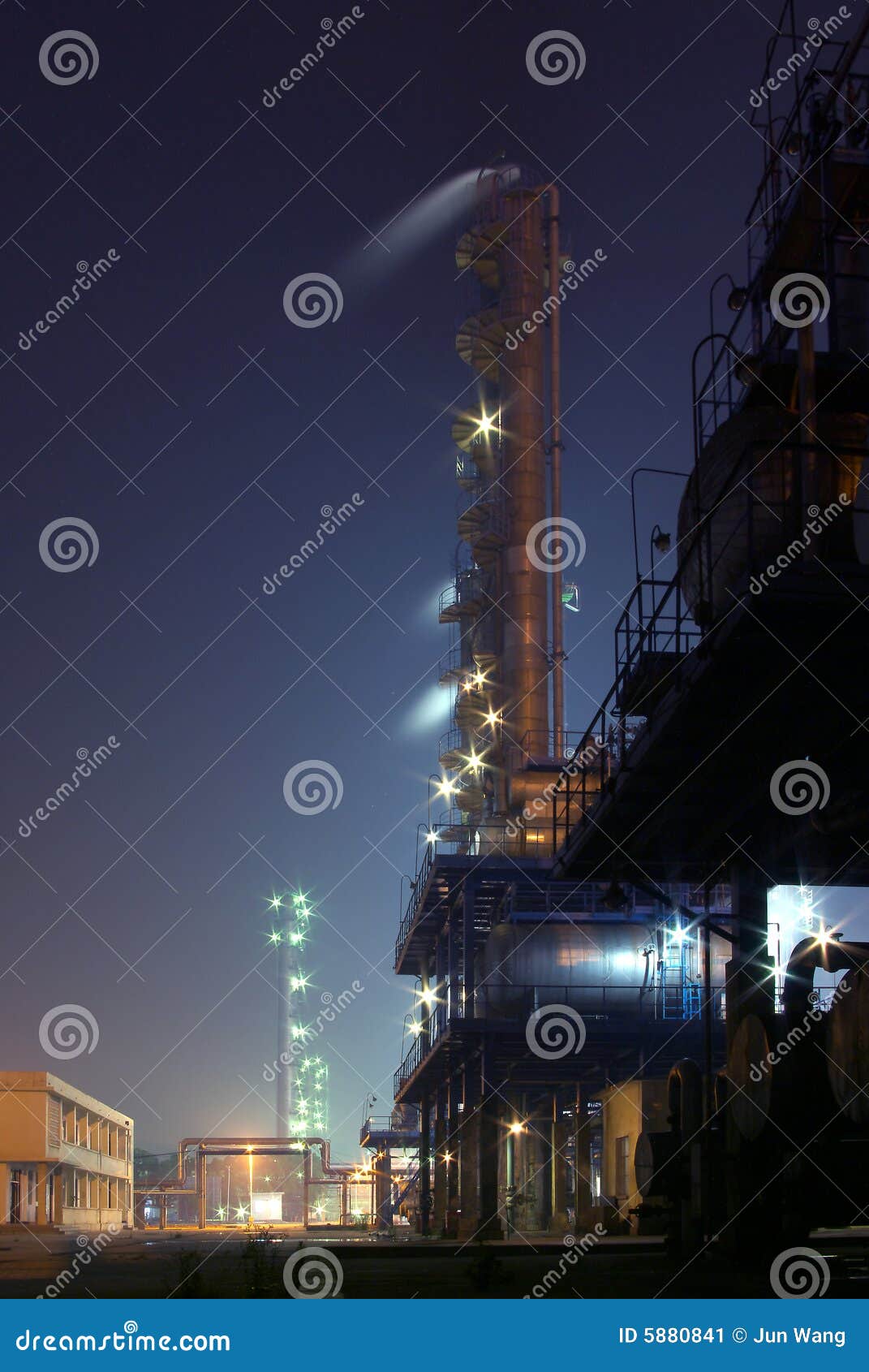Factory night view stock image. Image of illusion, factory - 5880841