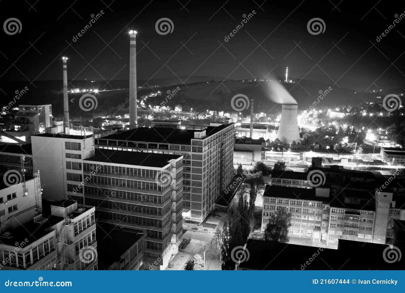 Factory nightscape stock photo. Image of complex, plant - 21607444
