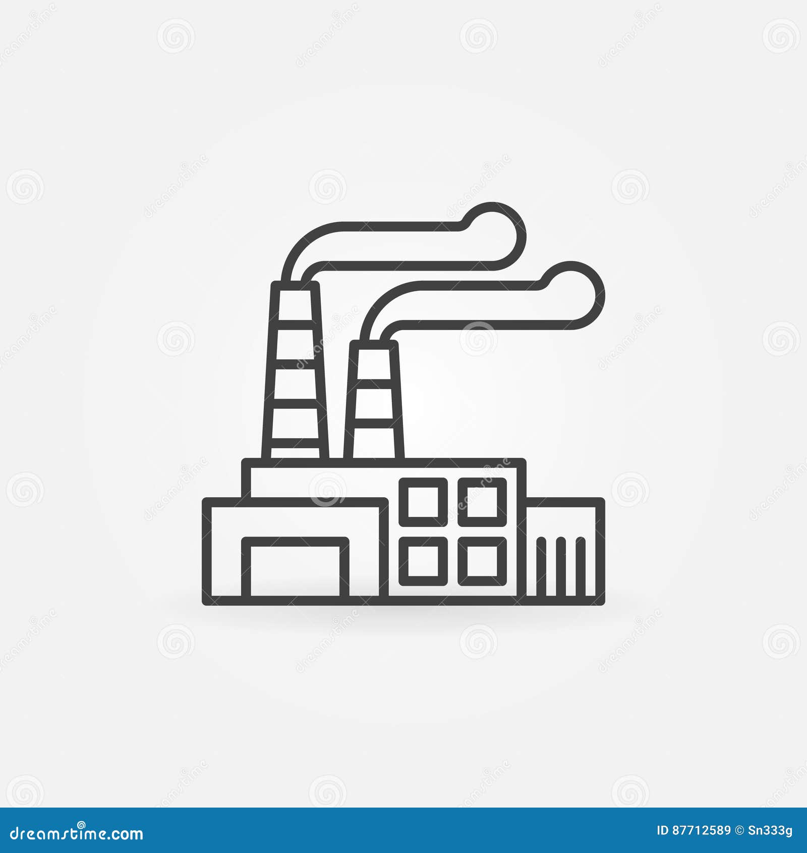 Factory outline icon stock vector. Illustration of monochrome - 87712589