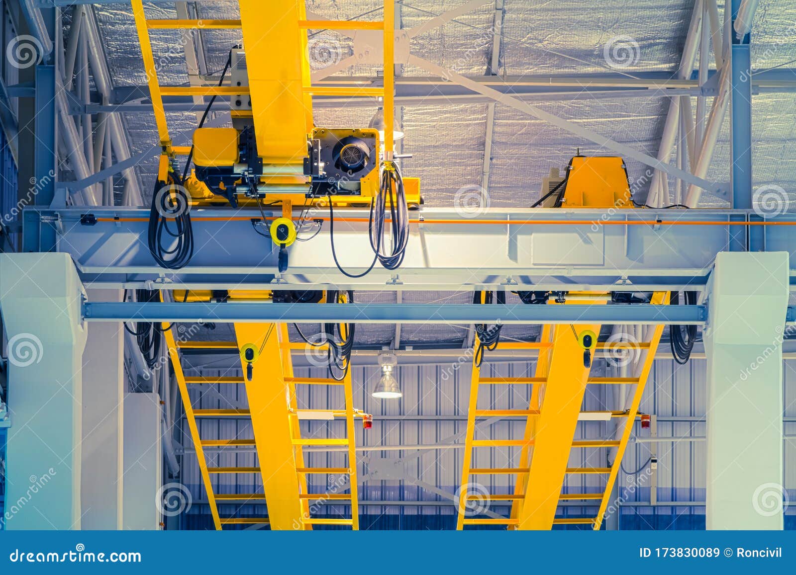 Overhead Crane Factory stock image. Image of machinery - 173830089