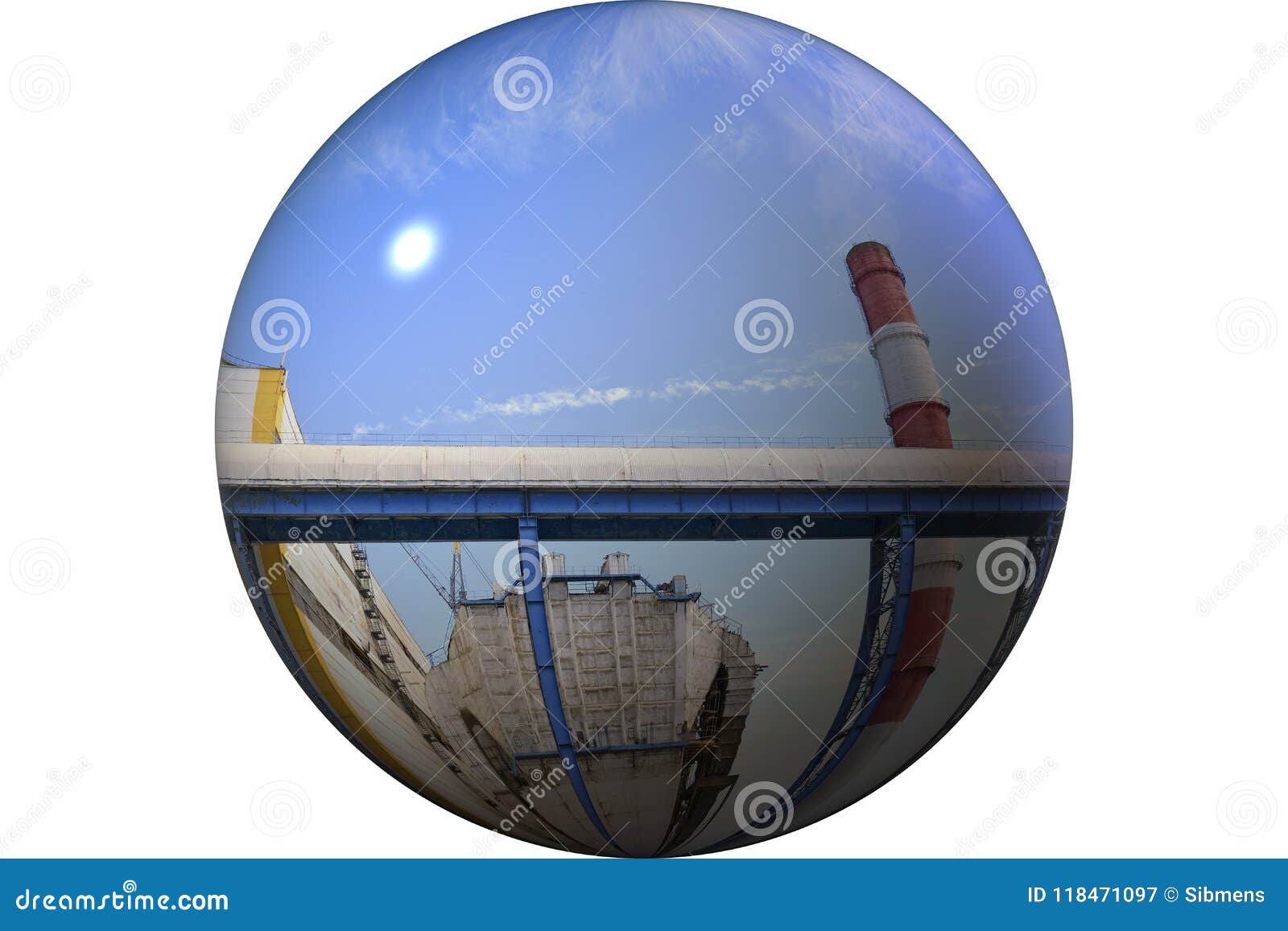 Factory Pipe. Electrical Industry. Territory of Heat and Power Station ...