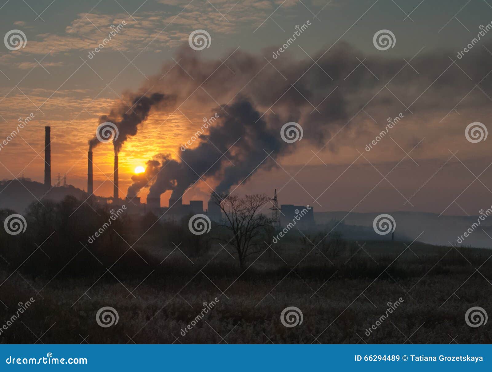 Factory Pipe Polluting Air, Environmental Problems Stock Image - Image ...