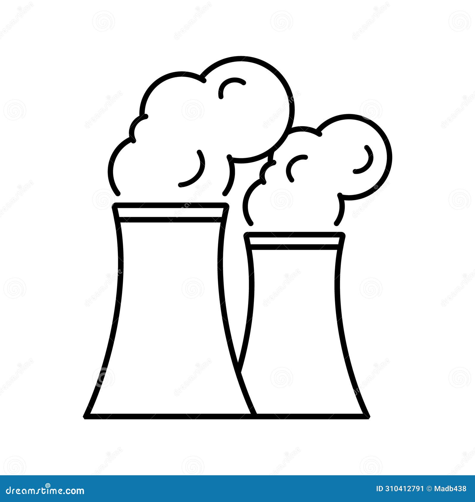 Factory Pipe Smoke Icon in Linear Style. Vector. Stock Vector ...