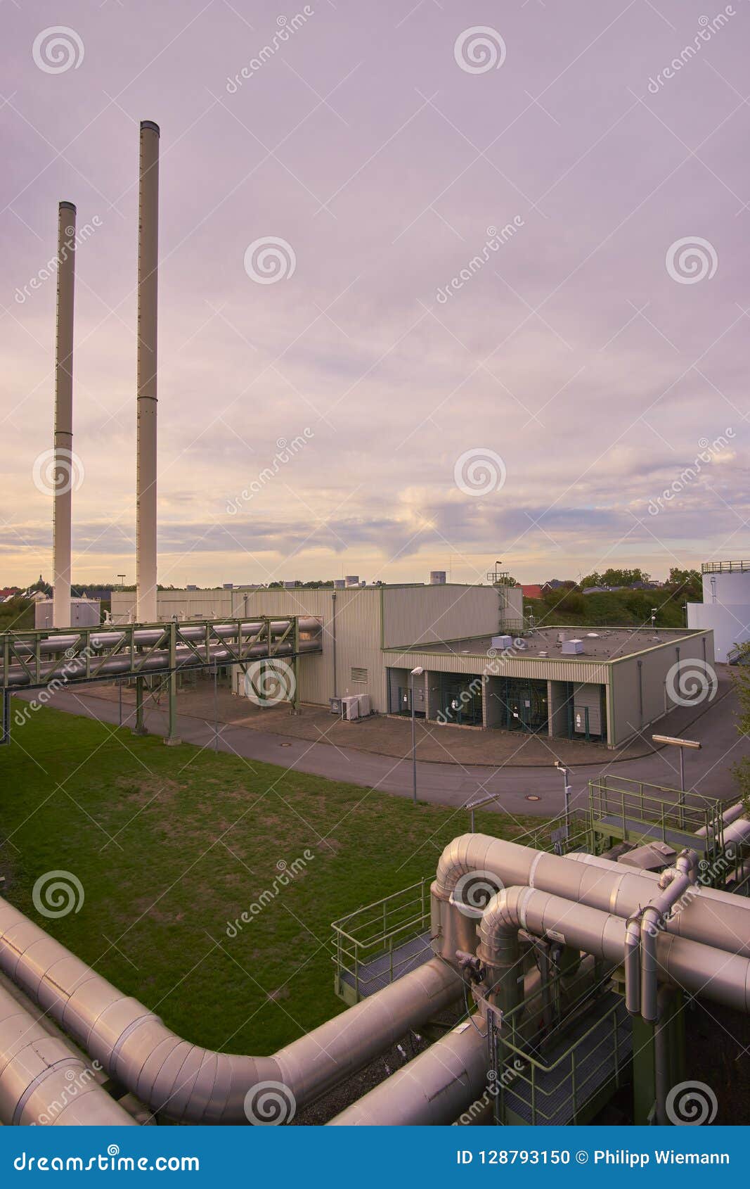 A factory with pipelines stock photo. Image of petroleum - 128793150