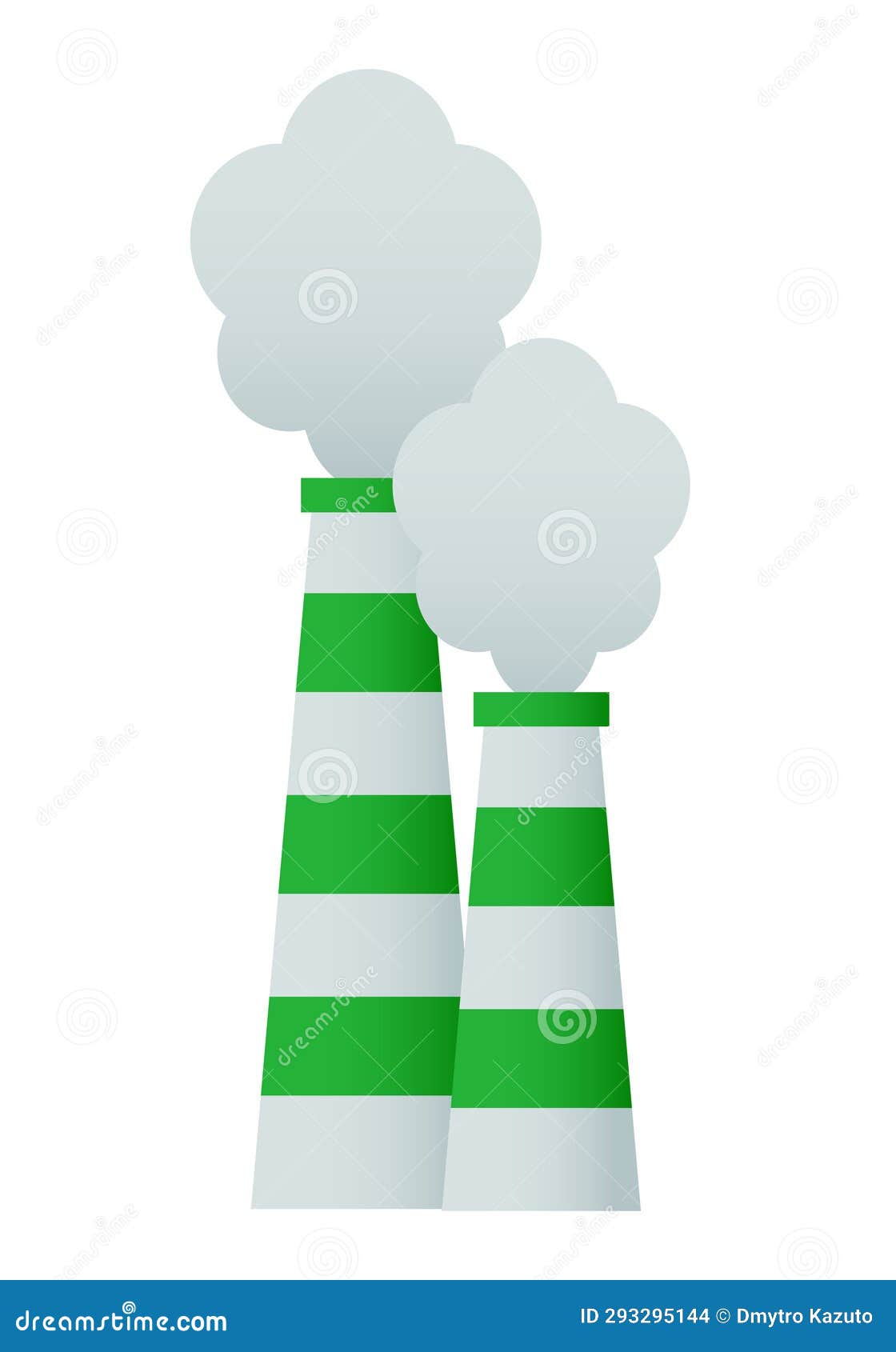Factory Pipes with Steam. Vector Clipart Stock Vector - Illustration of ...