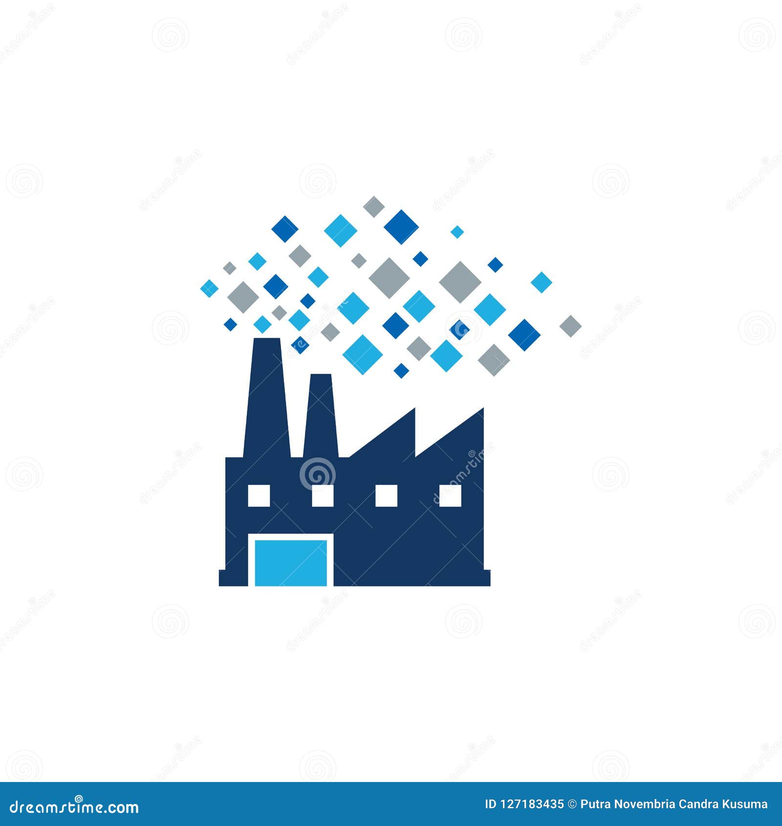Factory Pixel Logo Icon Design Stock Vector - Illustration of data ...