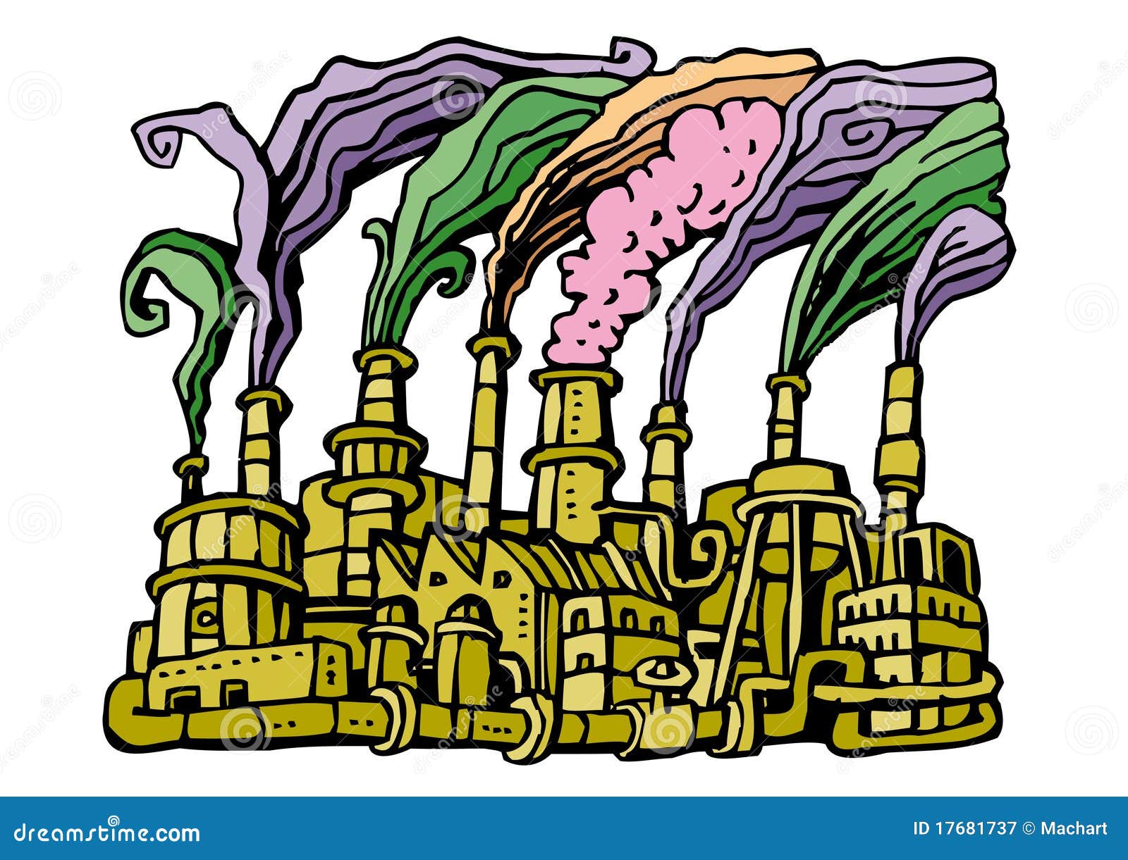 Factories Pollution Cartoon