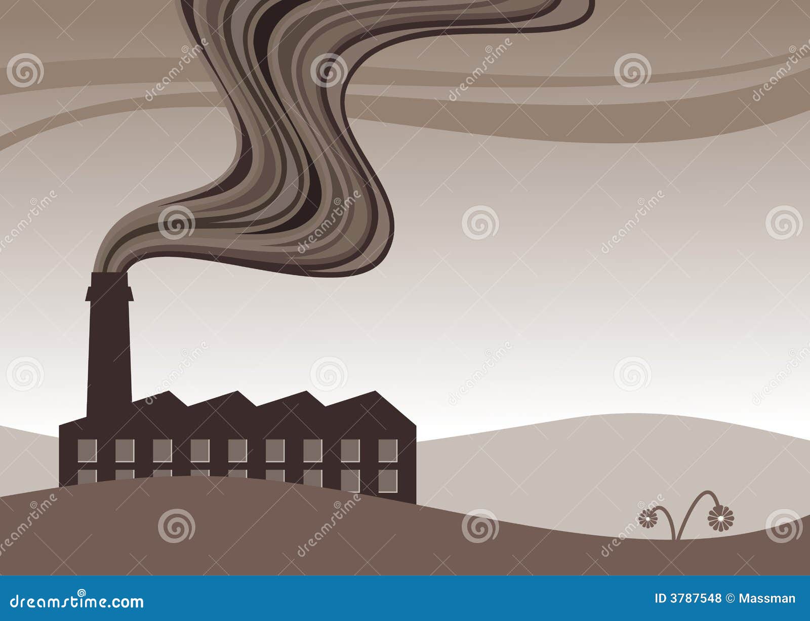 Factory Pollution Vector Illustration | CartoonDealer.com #3787548