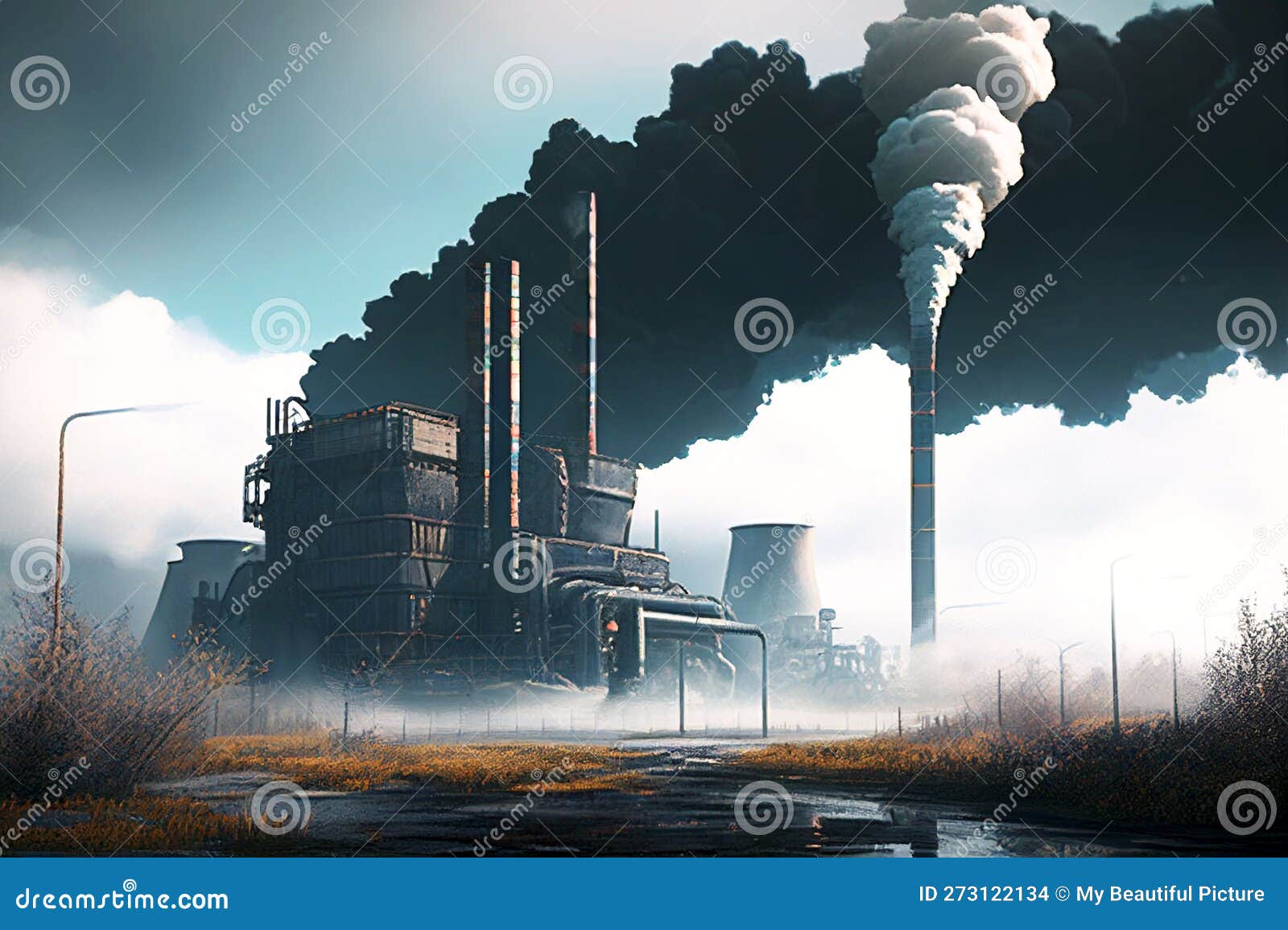 Factory Pollution. Environmental Protection. Landscape. Stock ...