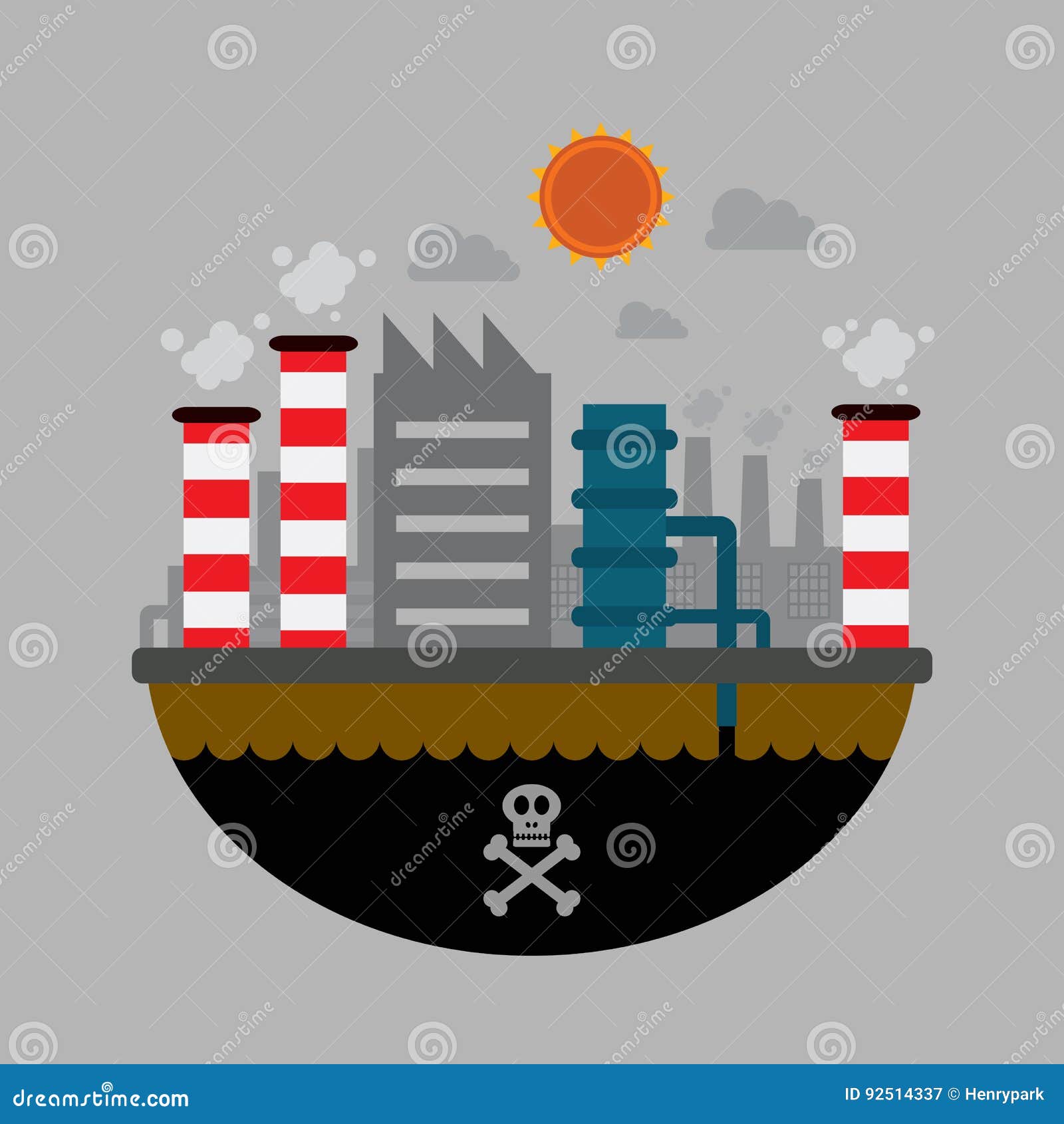 Factory Pollution Illustration Stock Vector - Illustration of ...
