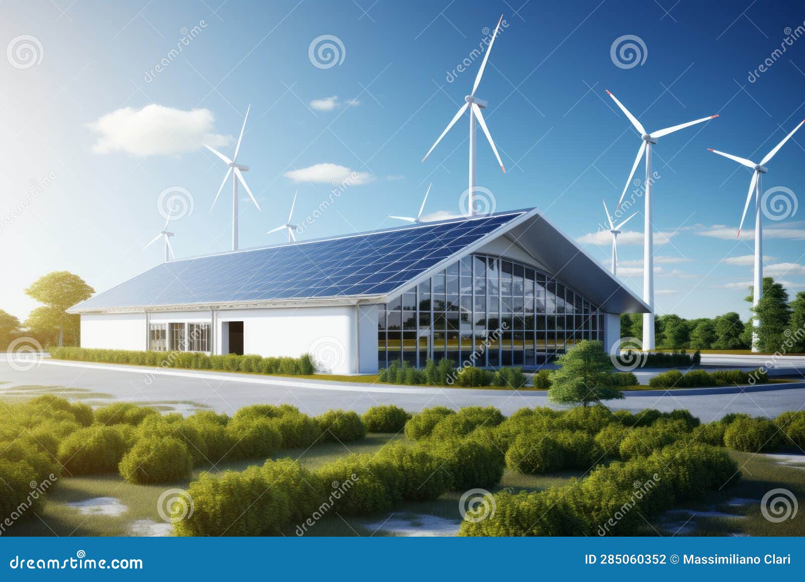 A Factory Powered by Renewable Energy Sources, Highlighting ...
