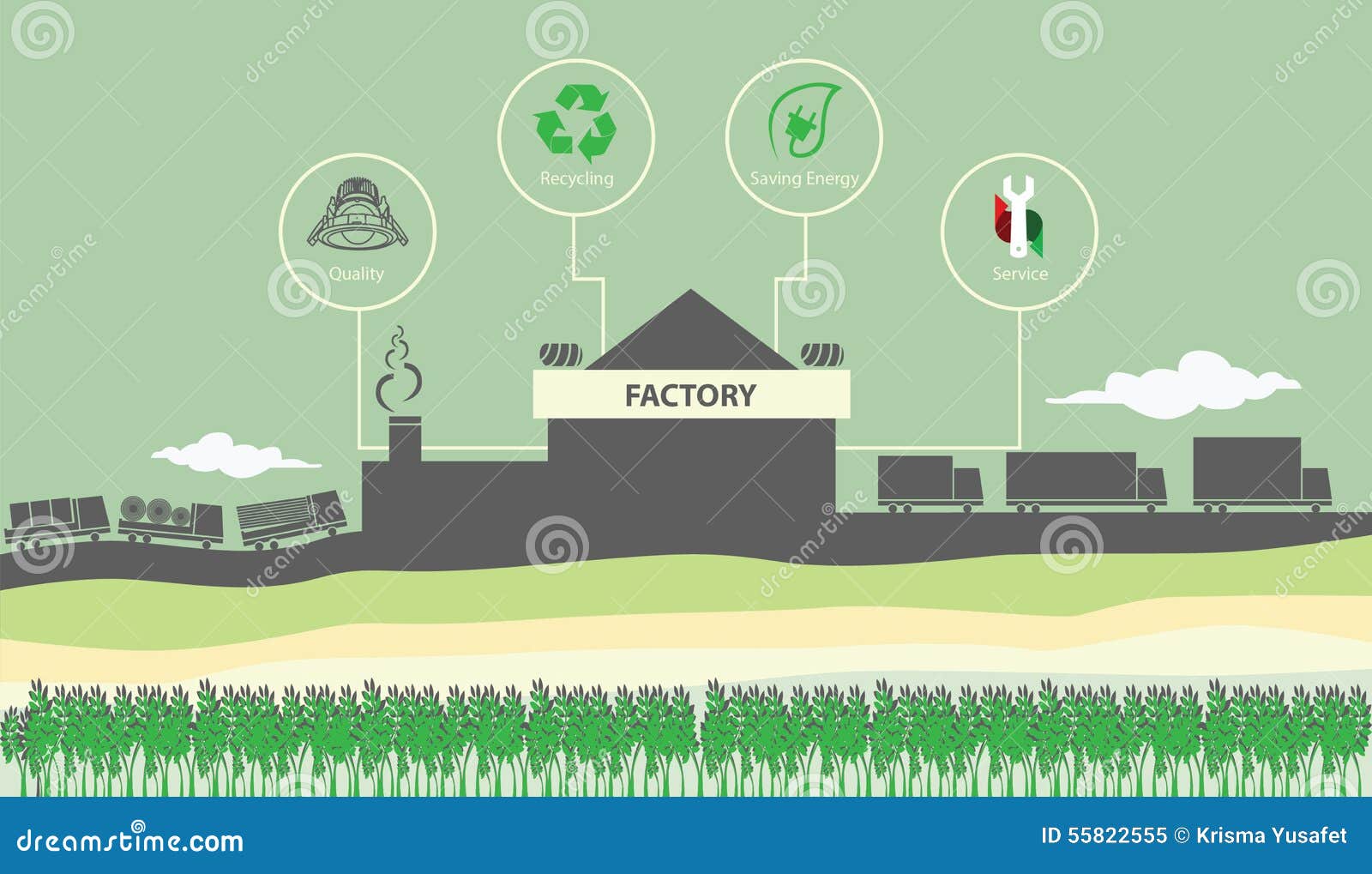 Factory process stock illustration. Illustration of factory - 55822555