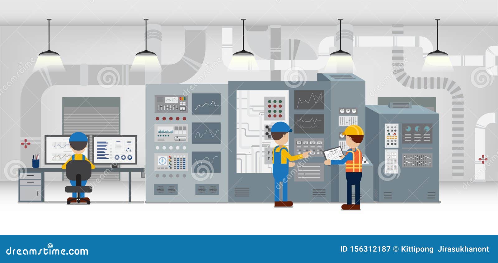 Factory in process stock vector. Illustration of building - 156312187