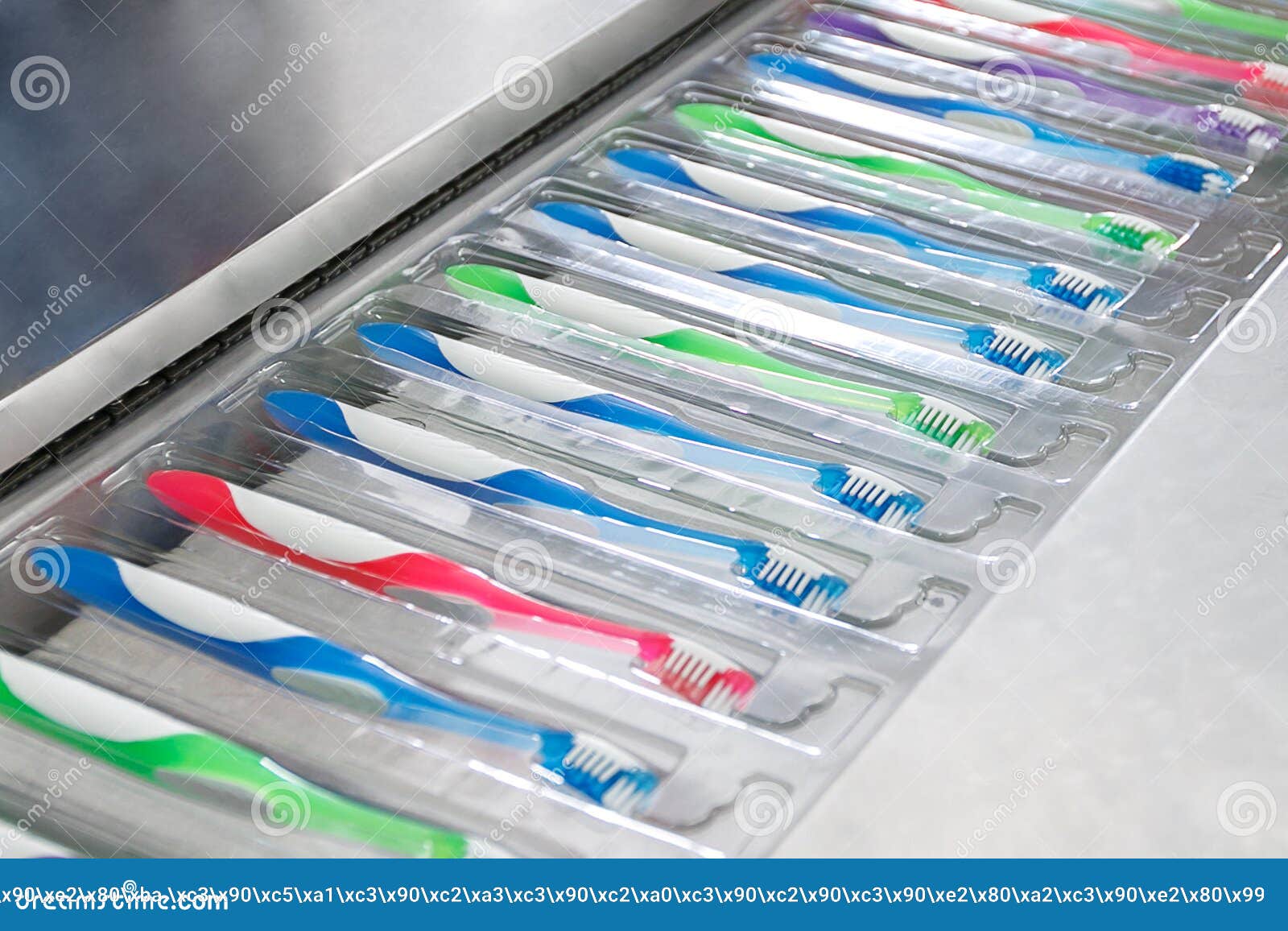 The Factory Produces and Packages Toothbrushes of Different Colors ...