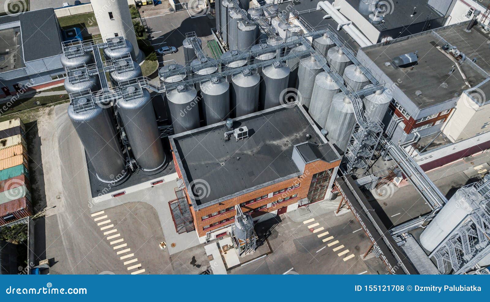 Factory for the Production of Beer Top View from the Drone Stock Photo ...