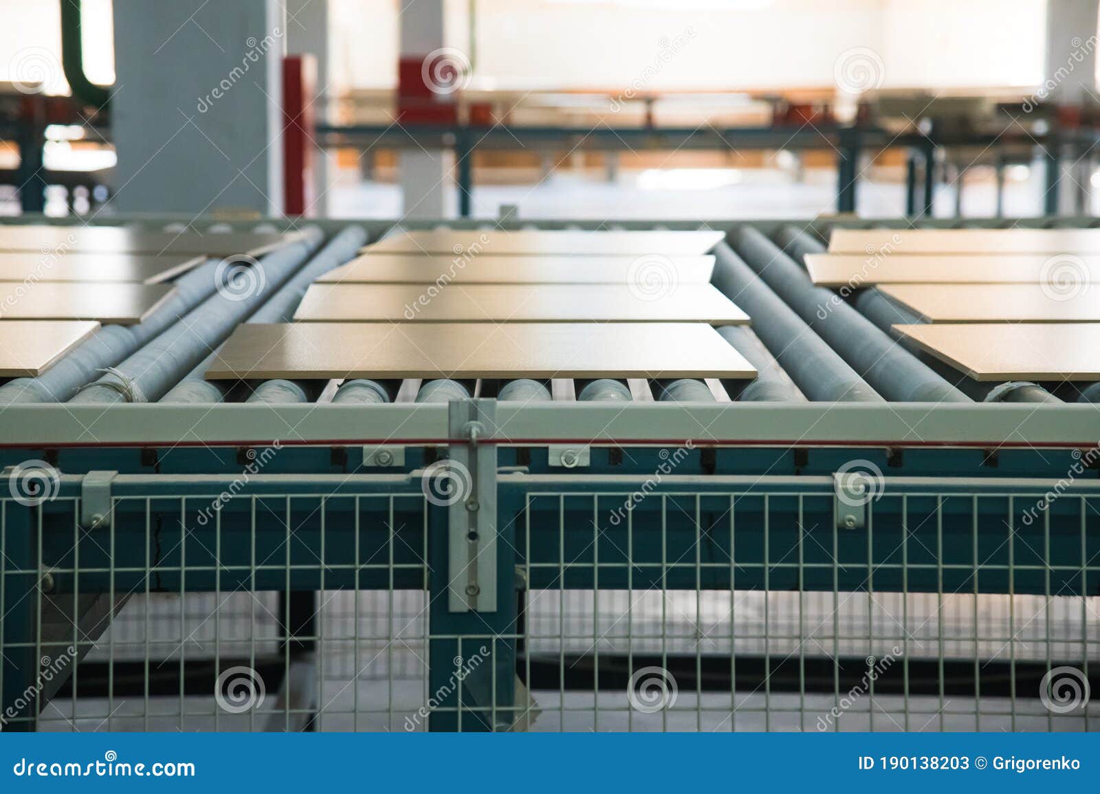 Factory for Production of Ceramic Tiles. Conveyor Line for Ceramic Tile ...