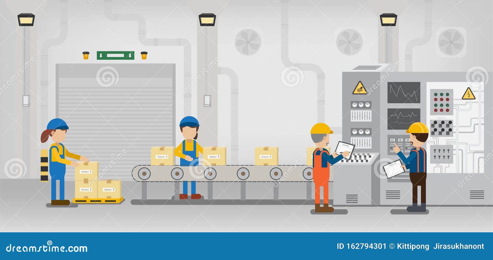 Factory production line stock vector. Illustration of automation ...